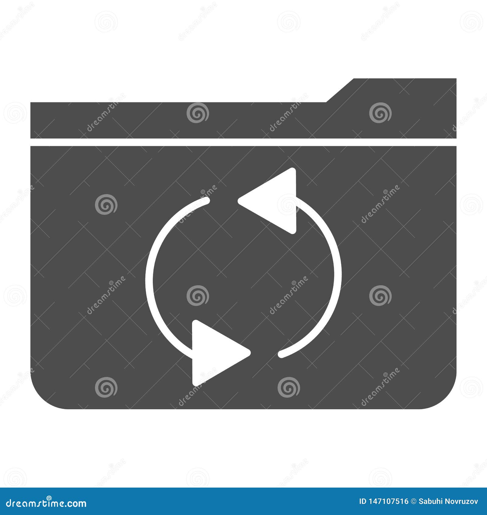 Folder Refresh Solid Icon. Update Folder Vector Illustration Isolated ...