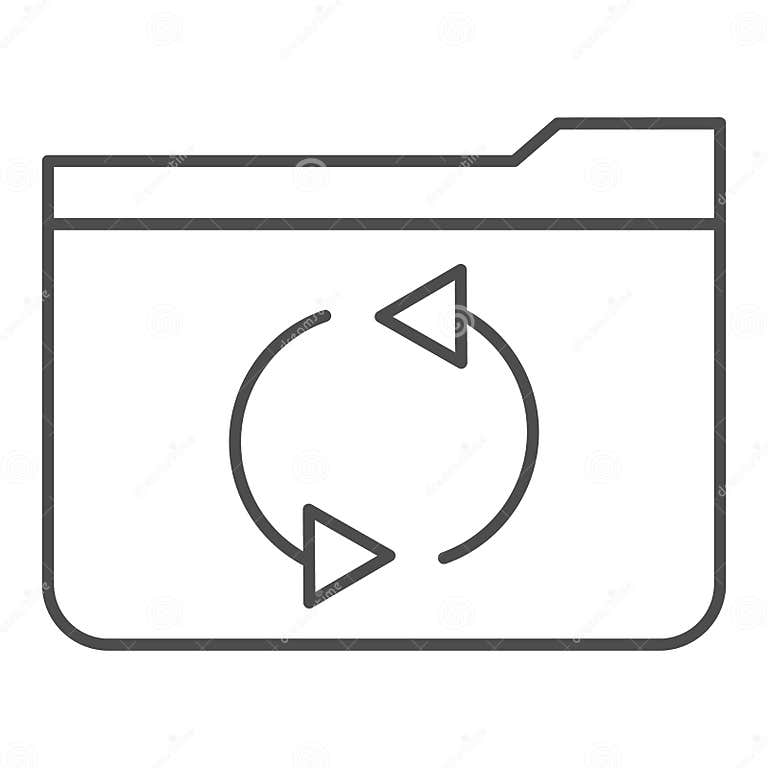 Folder Refresh Thin Line Icon. Update Folder Vector Illustration ...