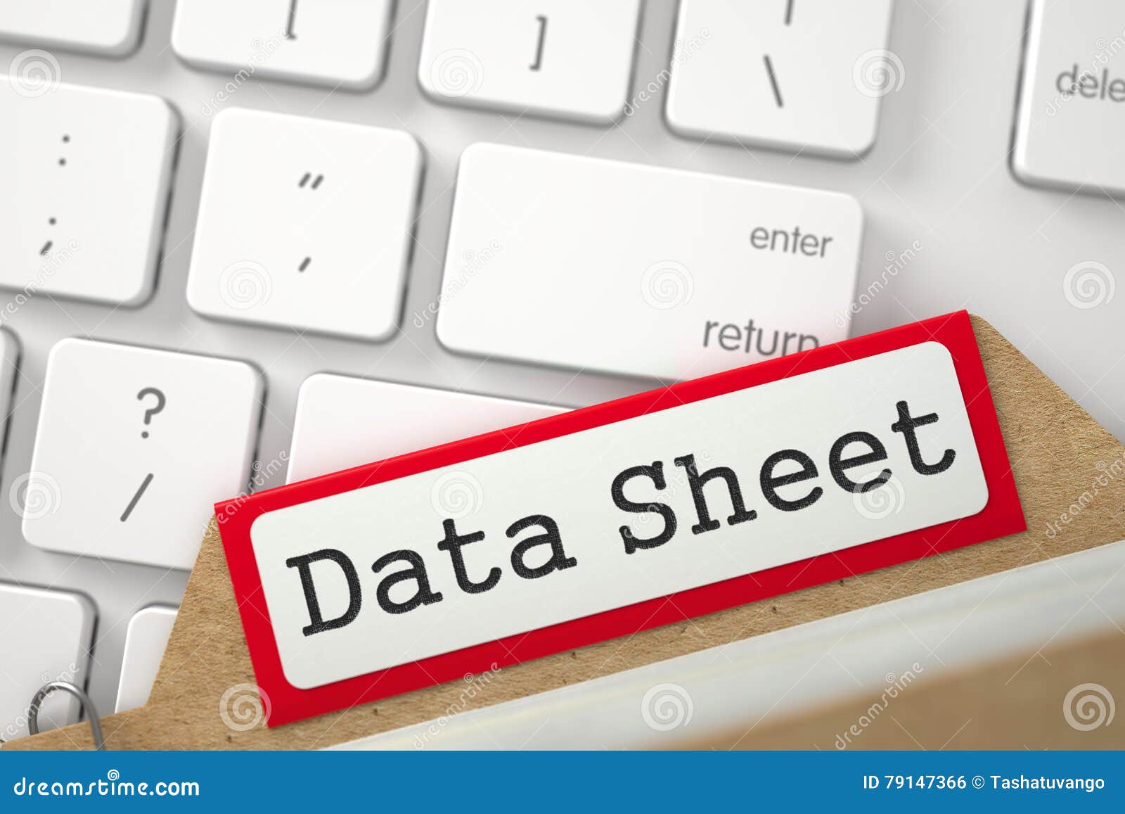 Folder Register with Data Sheet. 3D. Stock Photo - Image of office ...