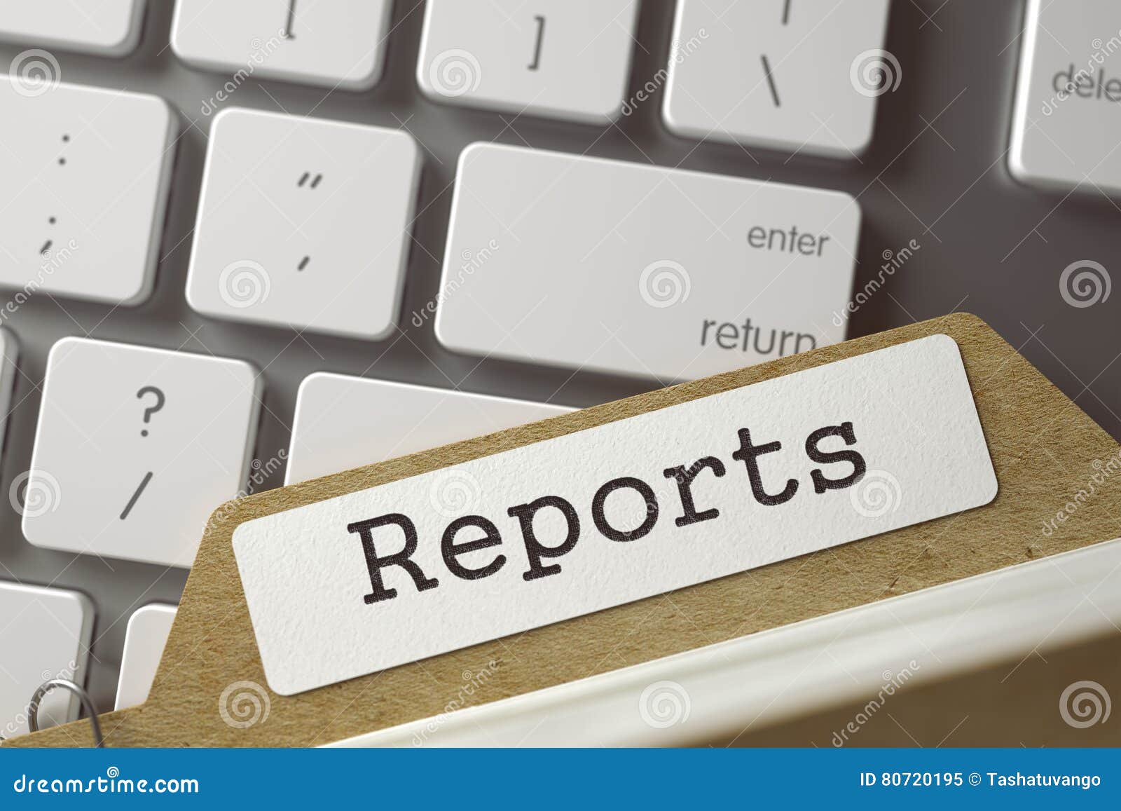 Folder Register with Inscription Reports. 3D. Stock Image - Image of ...