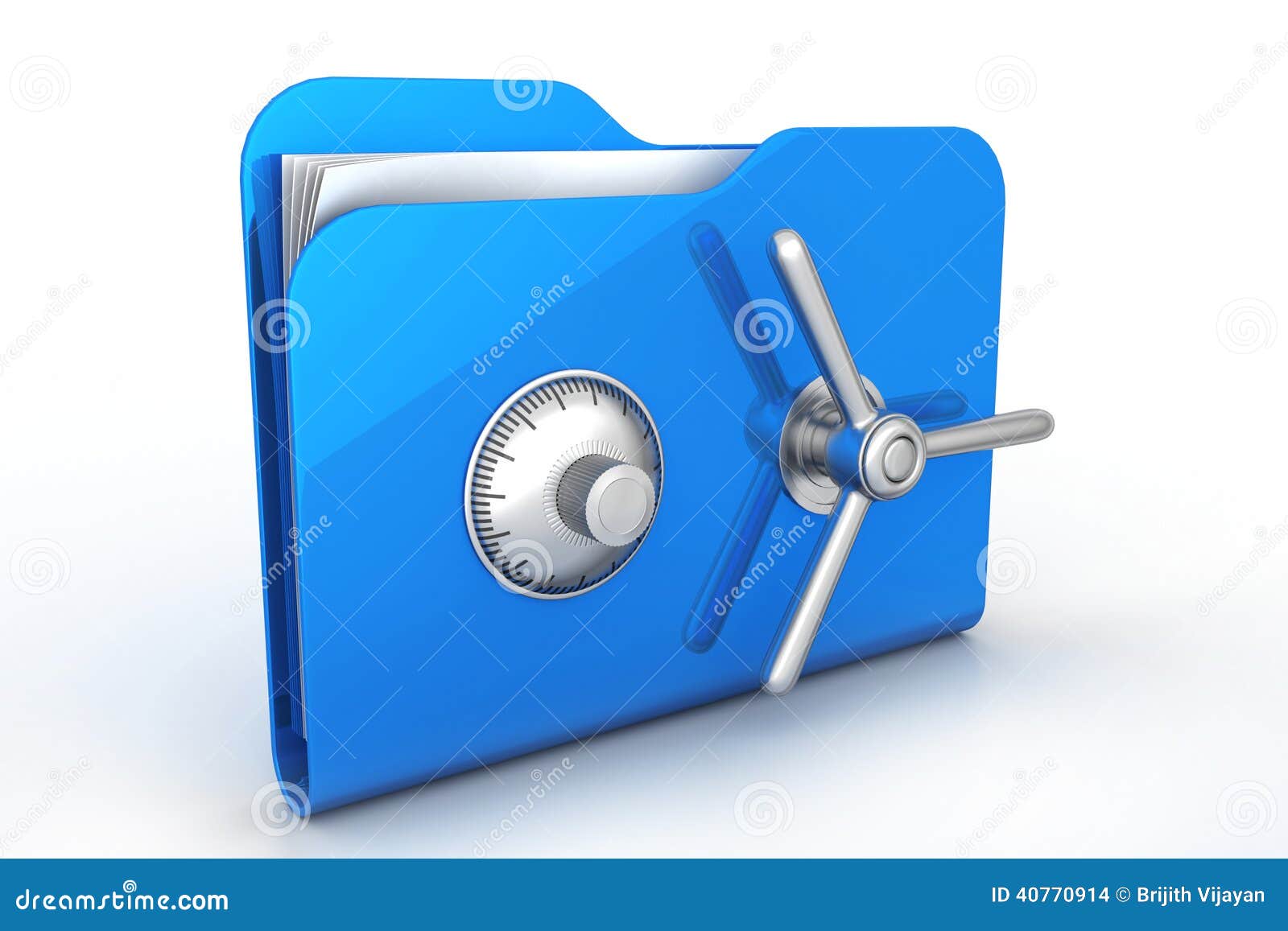 Folder with safe lock stock illustration. Illustration of data - 40770914