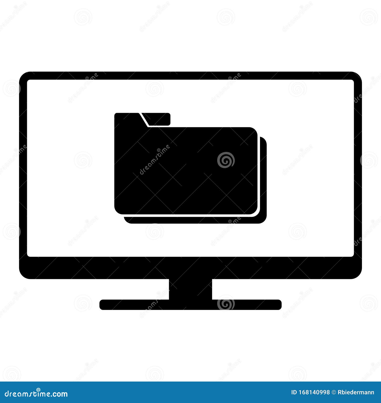 Folder and screen stock vector. Illustration of document - 168140998