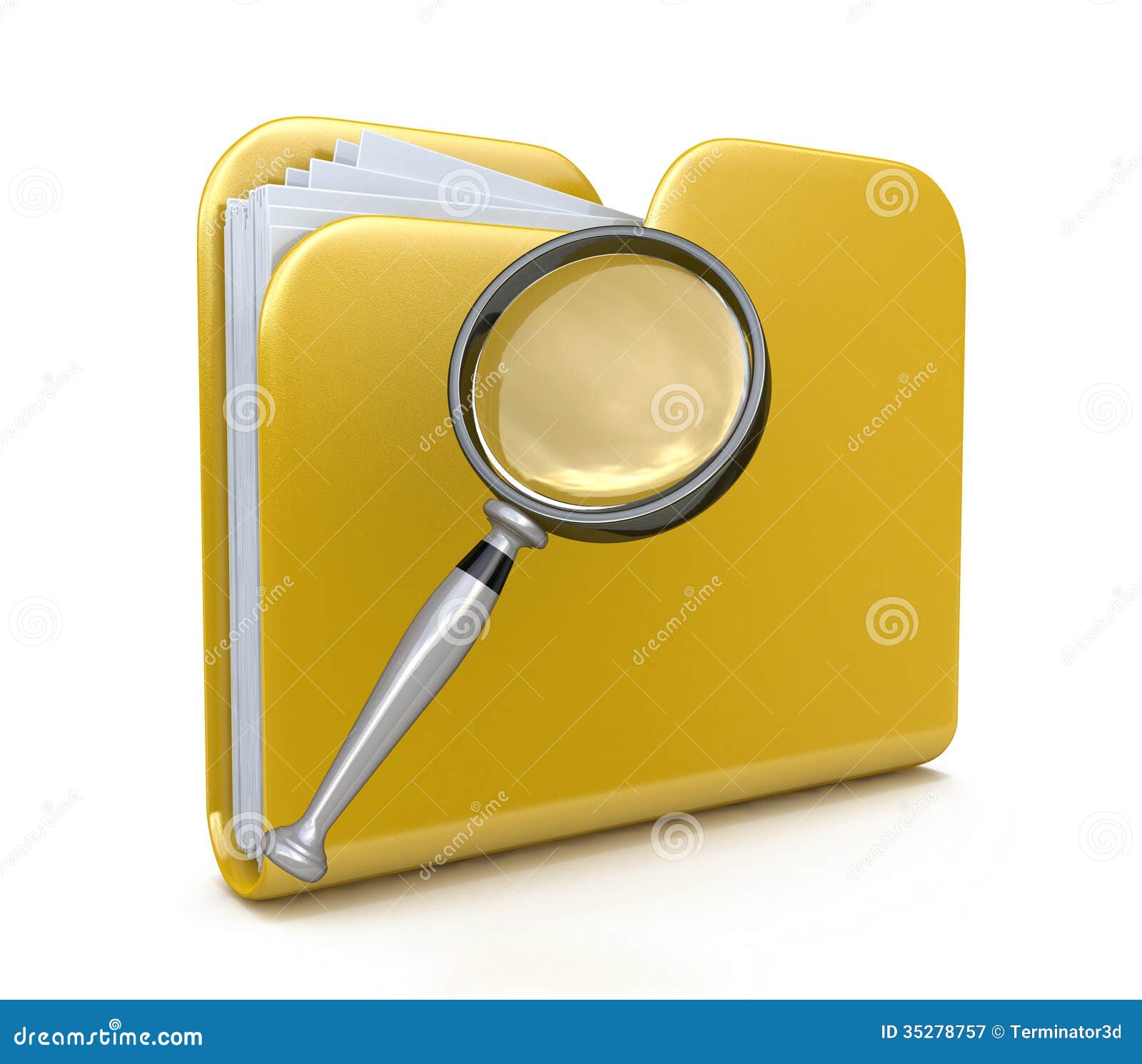 Folder Search With Magnifying Glass 3D Stock Image | CartoonDealer.com ...