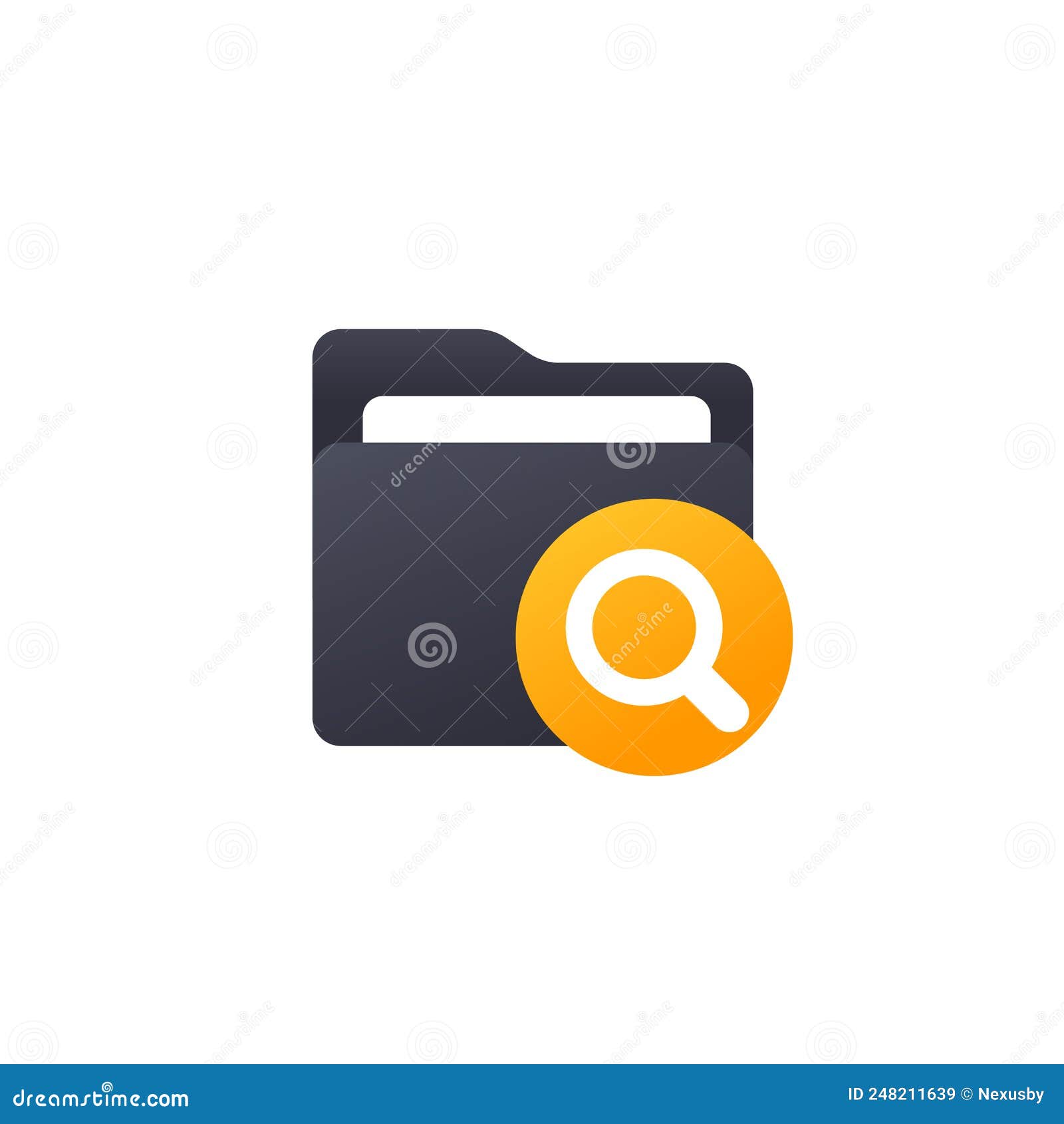 Folder search icon for web stock vector. Illustration of archive ...