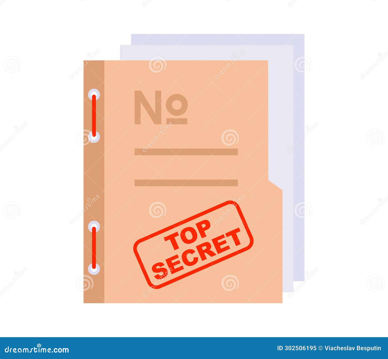 Folder with Secret Documents. Stock Vector - Illustration of vector ...