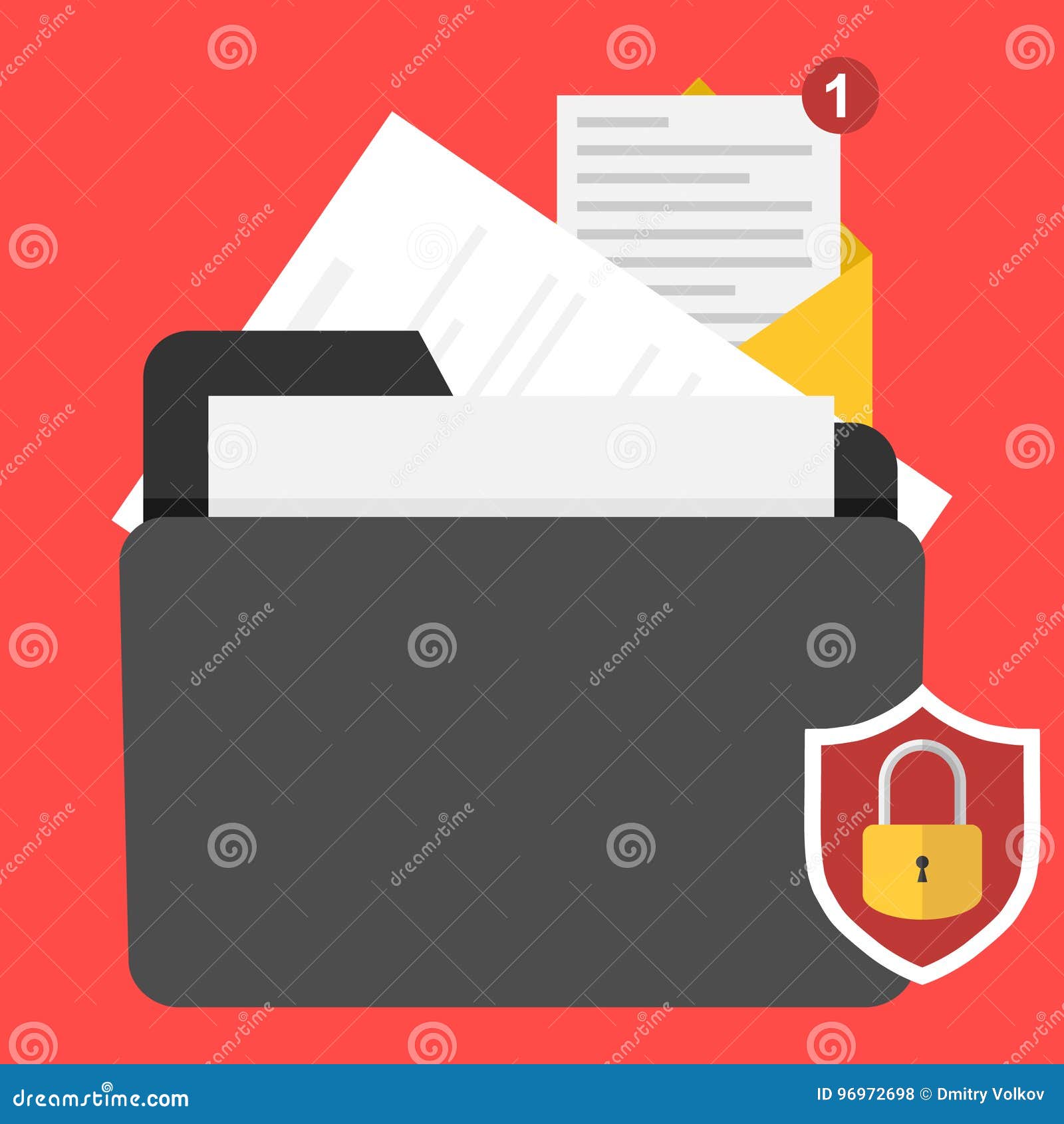 A Folder with the Security Documents Stock Illustration - Illustration ...