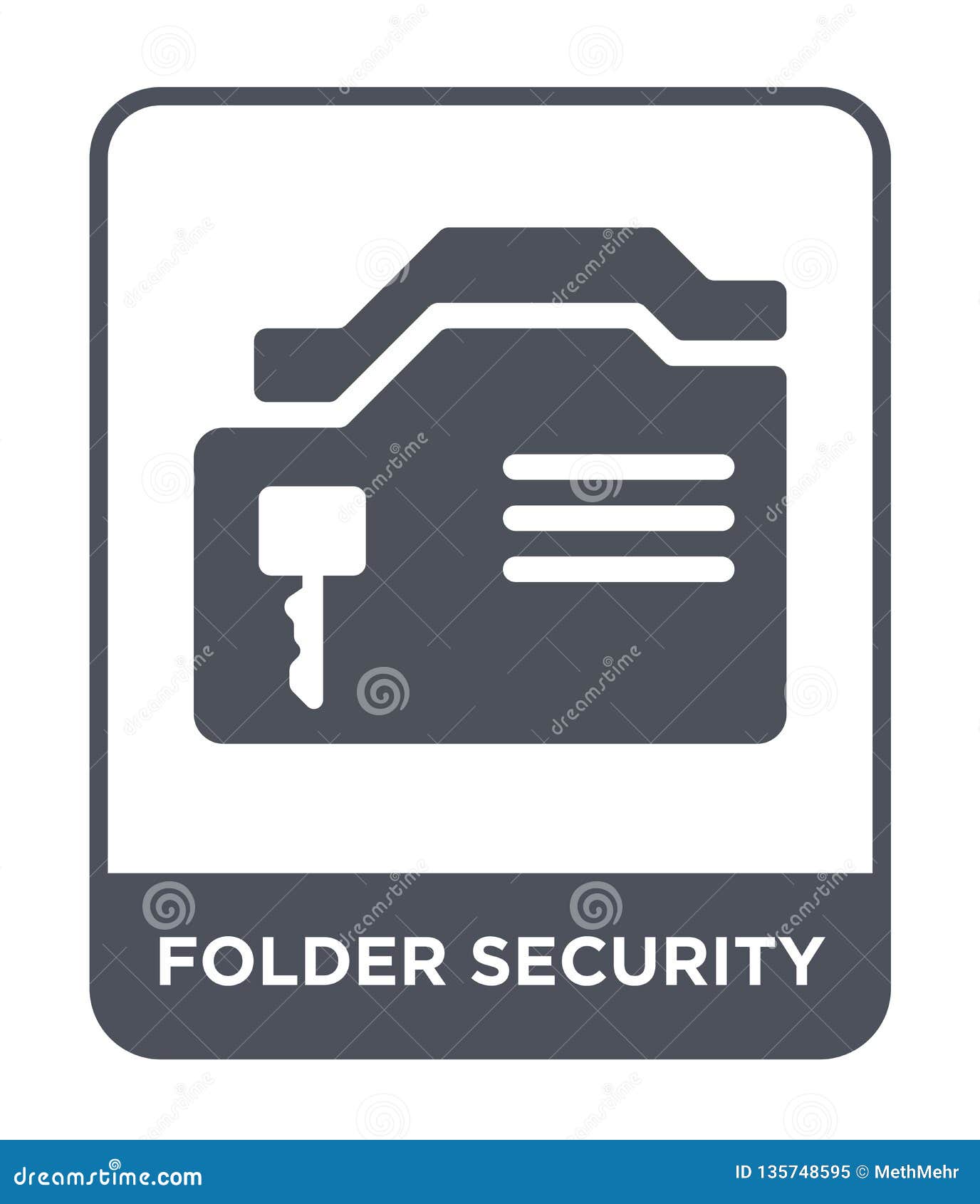 Folder Security Icon in Trendy Design Style. Folder Security Icon ...