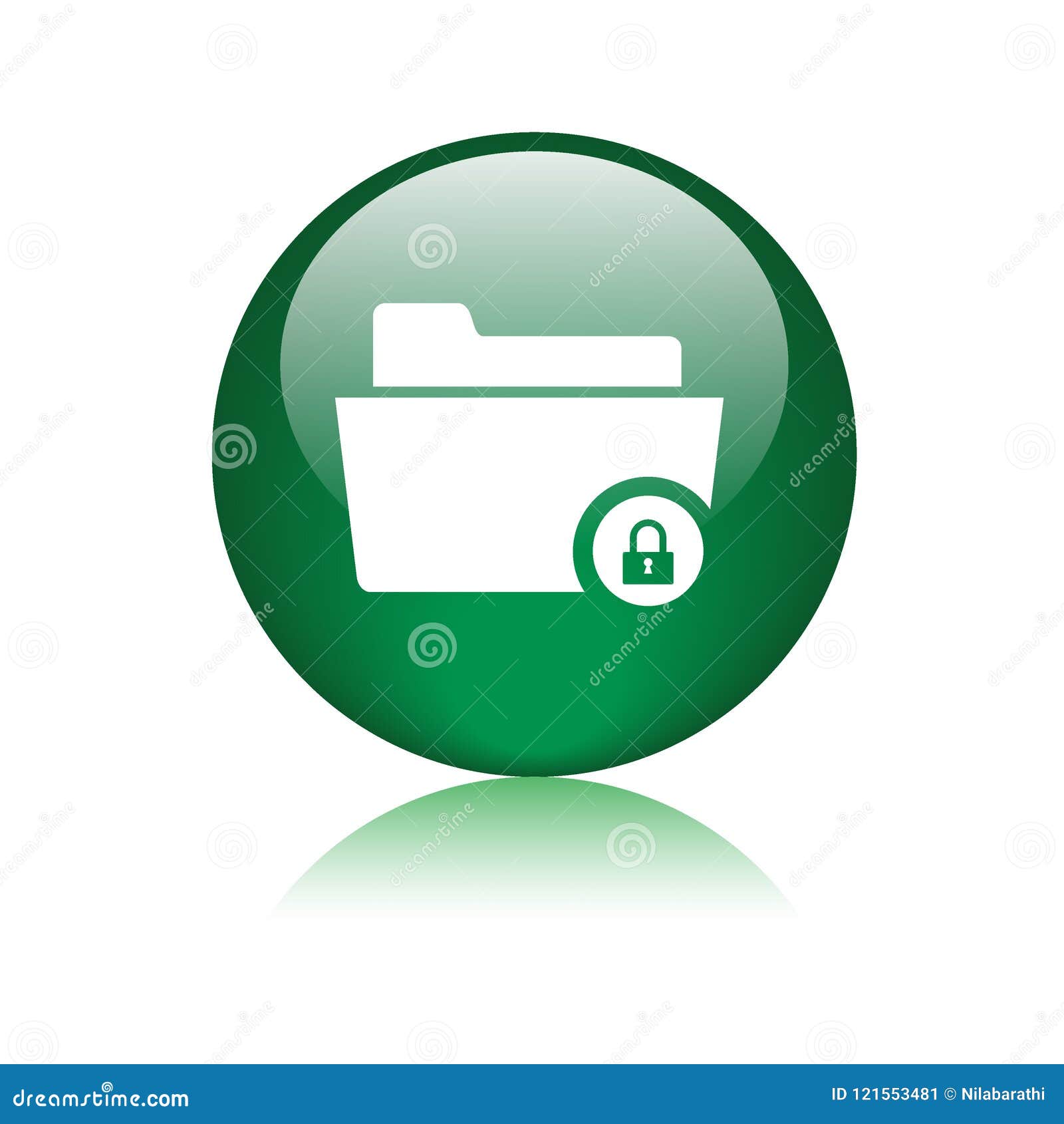 Folder security lock icon stock illustration. Illustration of archive ...