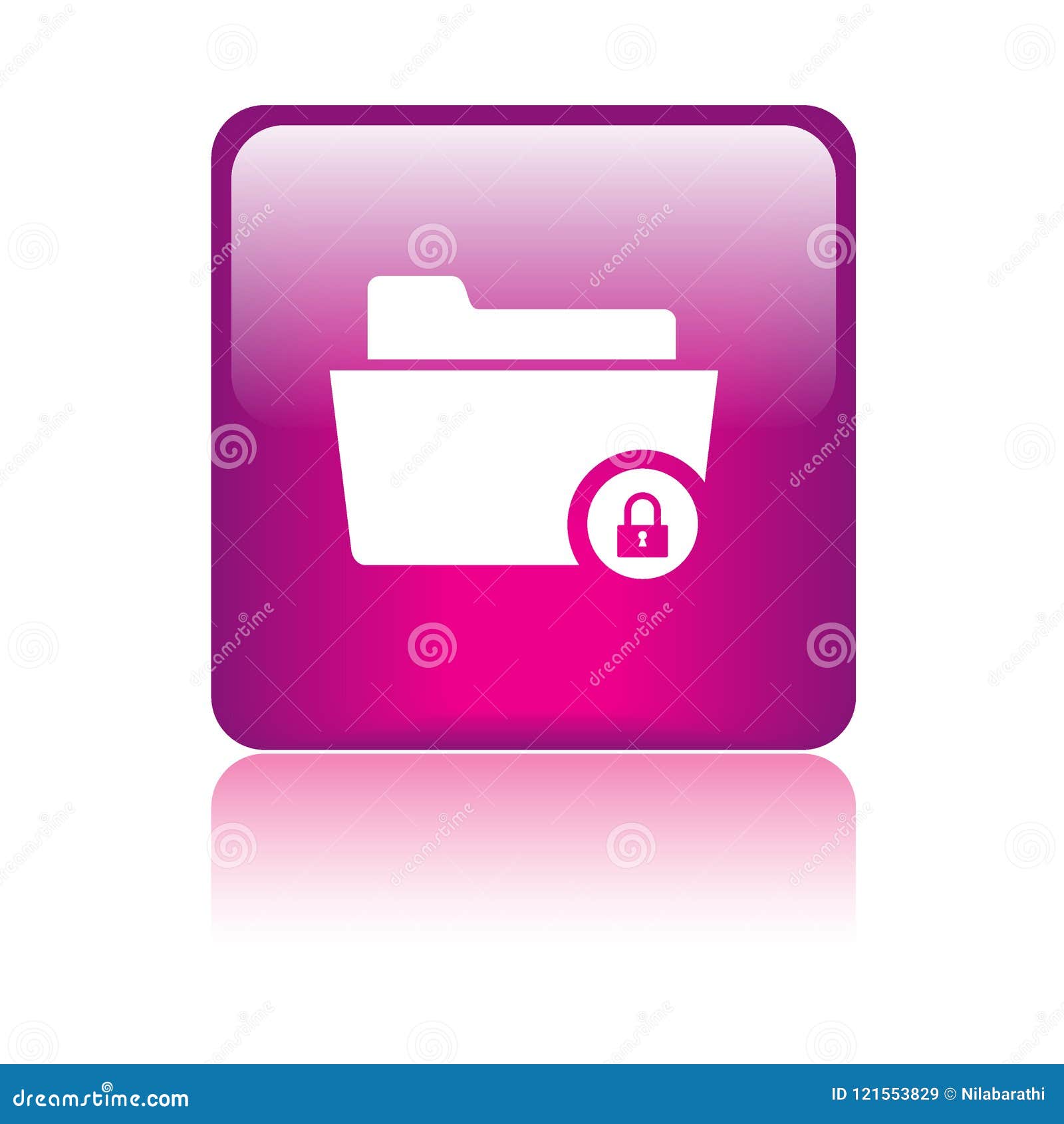 Folder security lock icon stock illustration. Illustration of flat ...