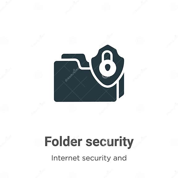 Folder Security Vector Icon on White Background. Flat Vector Folder ...