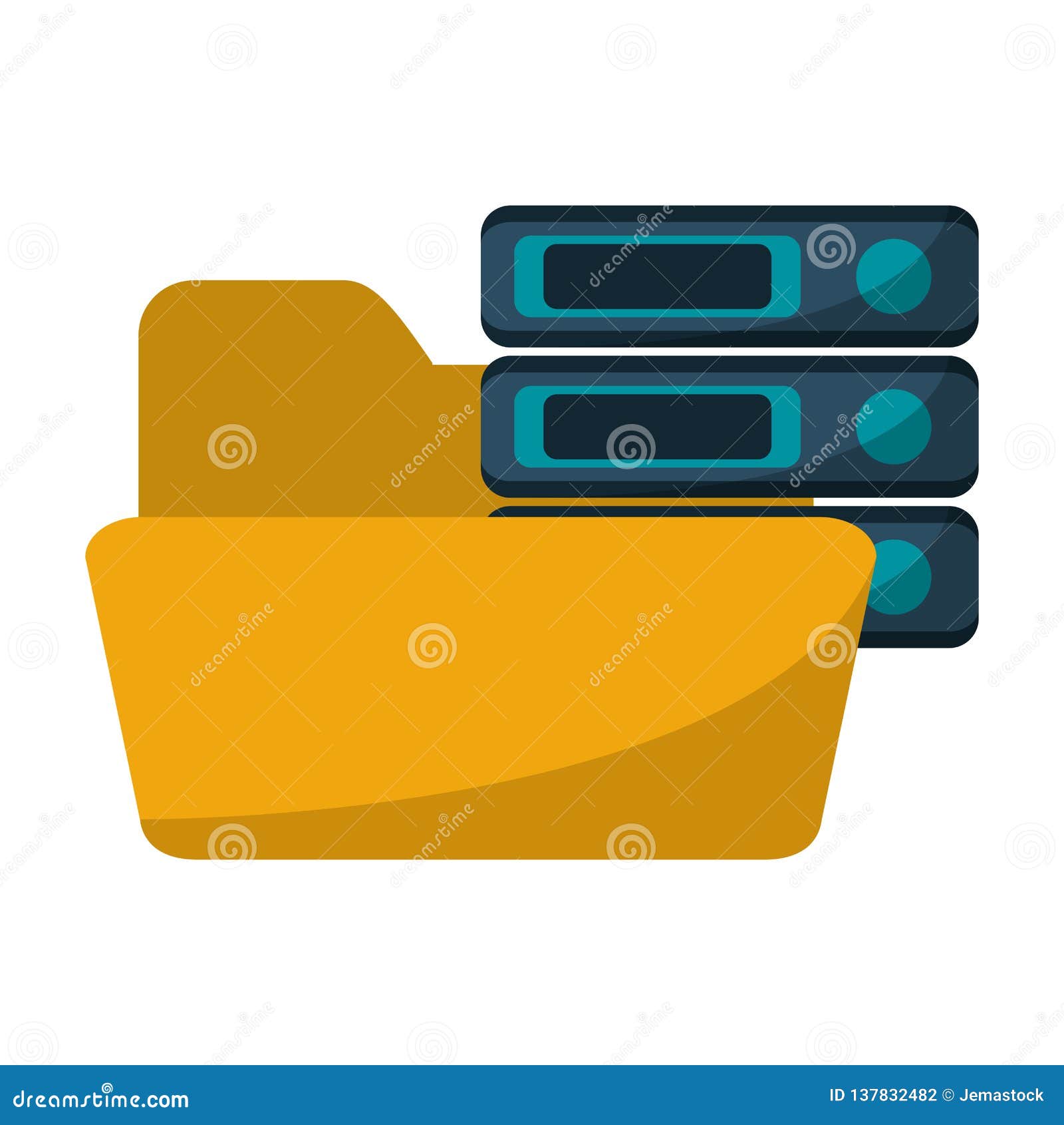 Folder with Servers Database Stock Vector - Illustration of data ...