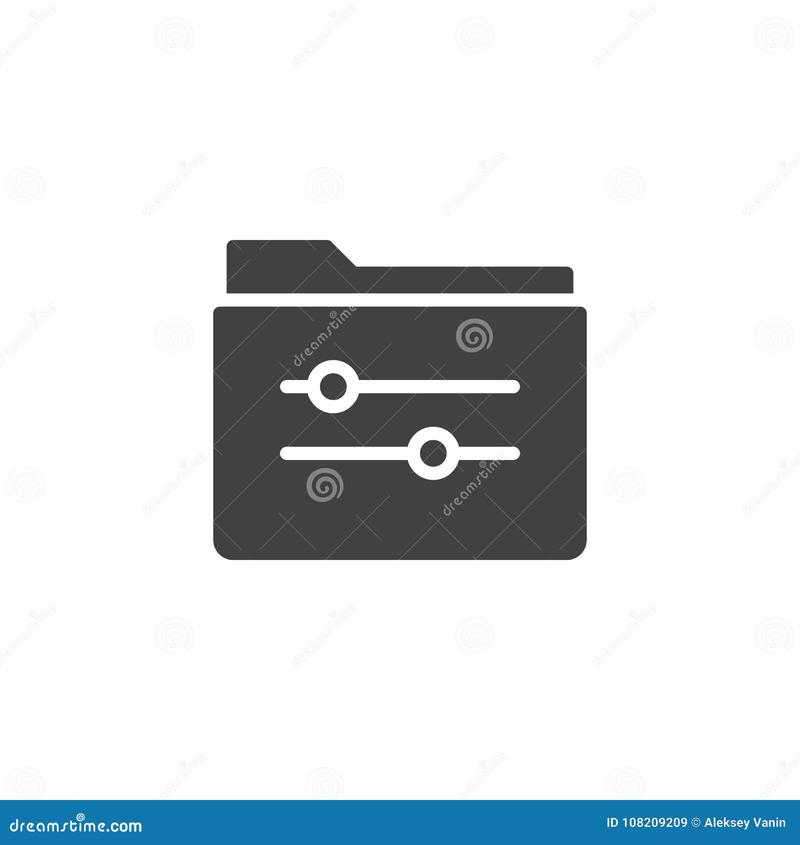 Folder Setting Bar Icon Vector Stock Vector - Illustration of single ...
