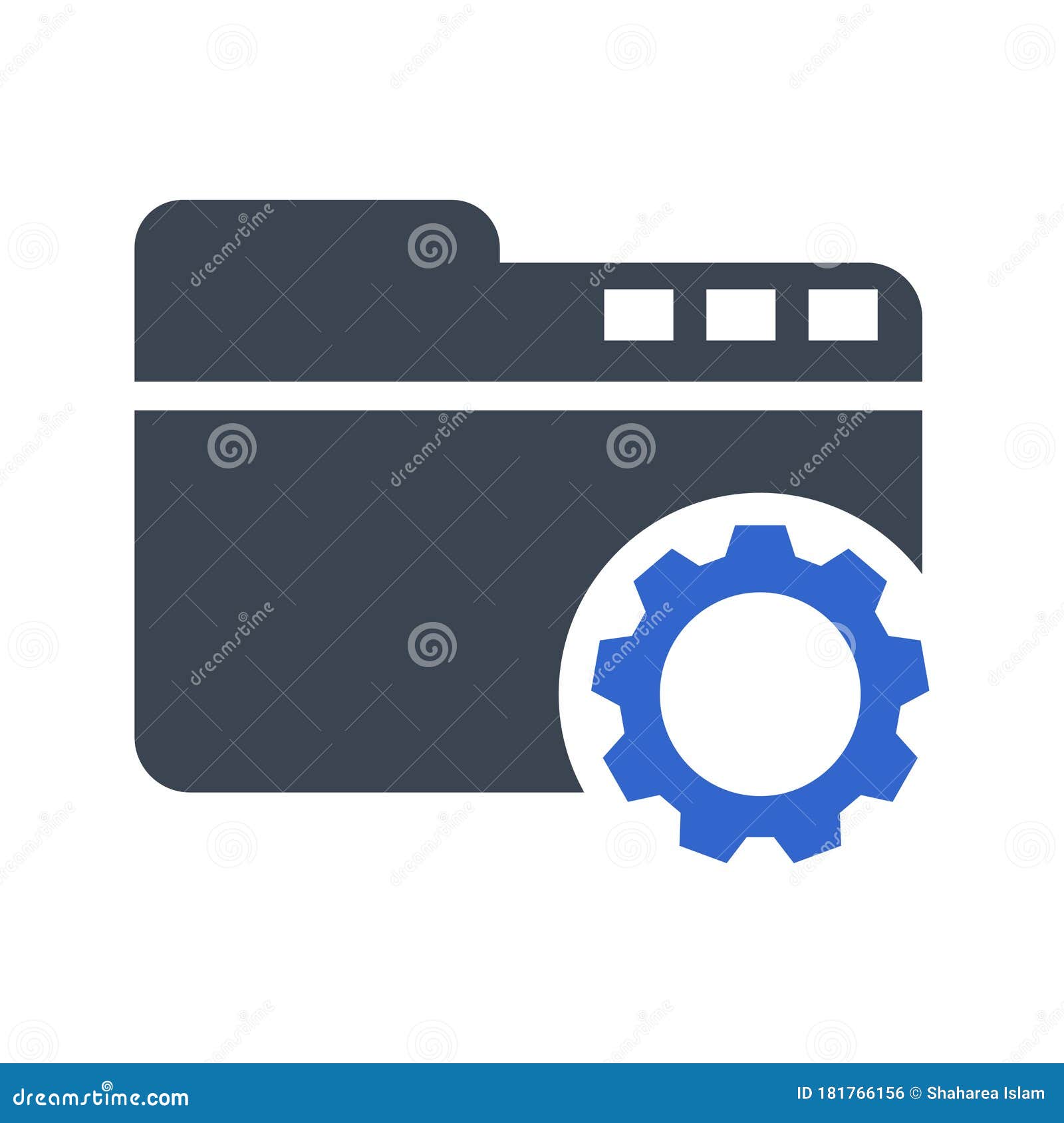 Folder Setting Icon stock vector. Illustration of symbol - 181766156