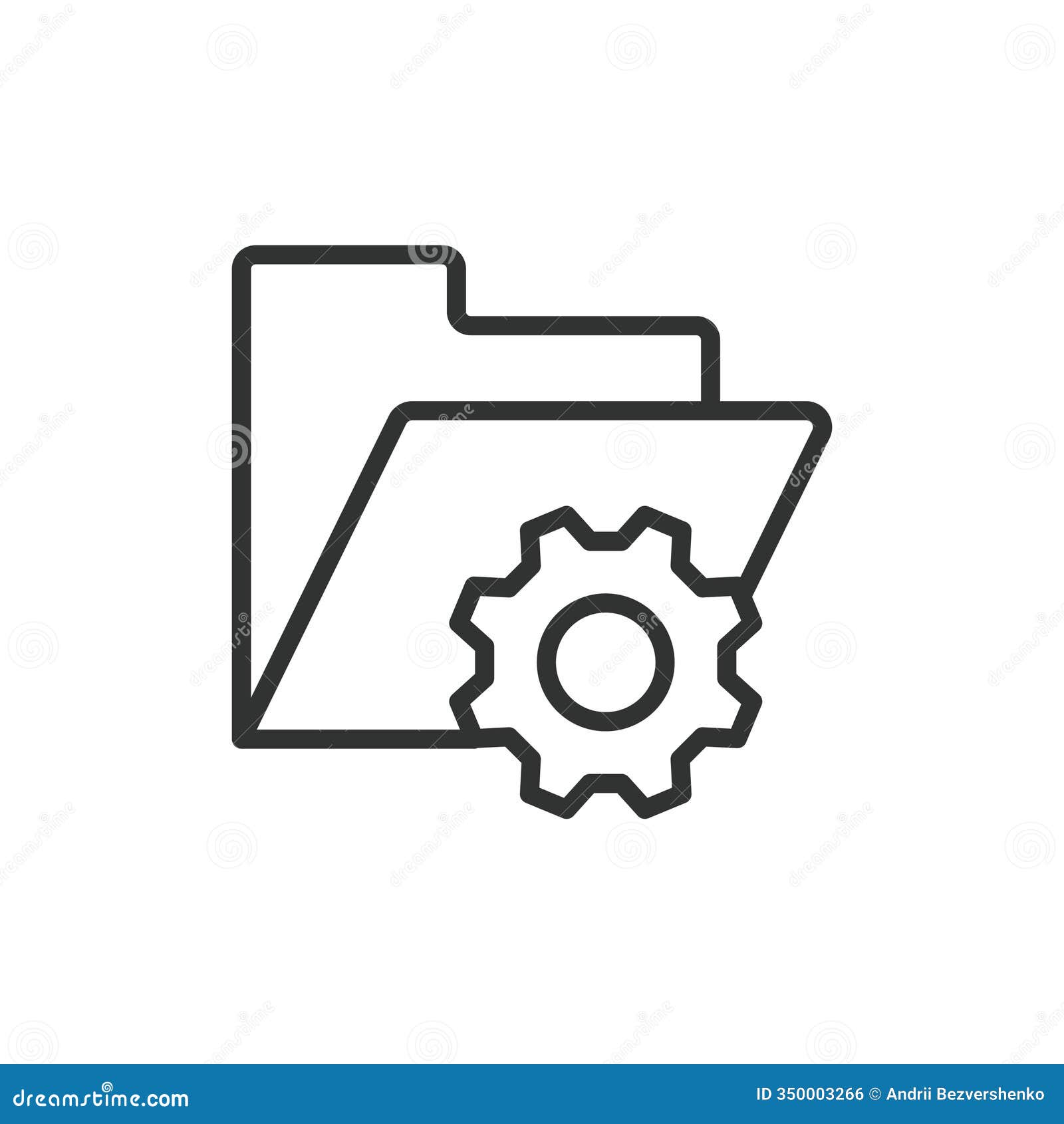 Folder Settings, Icon in Line Design. Folder, Settings, File ...