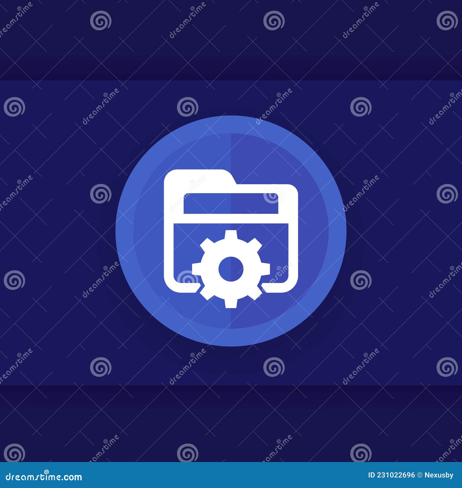 Folder Settings Icon for Web Stock Vector - Illustration of connection ...