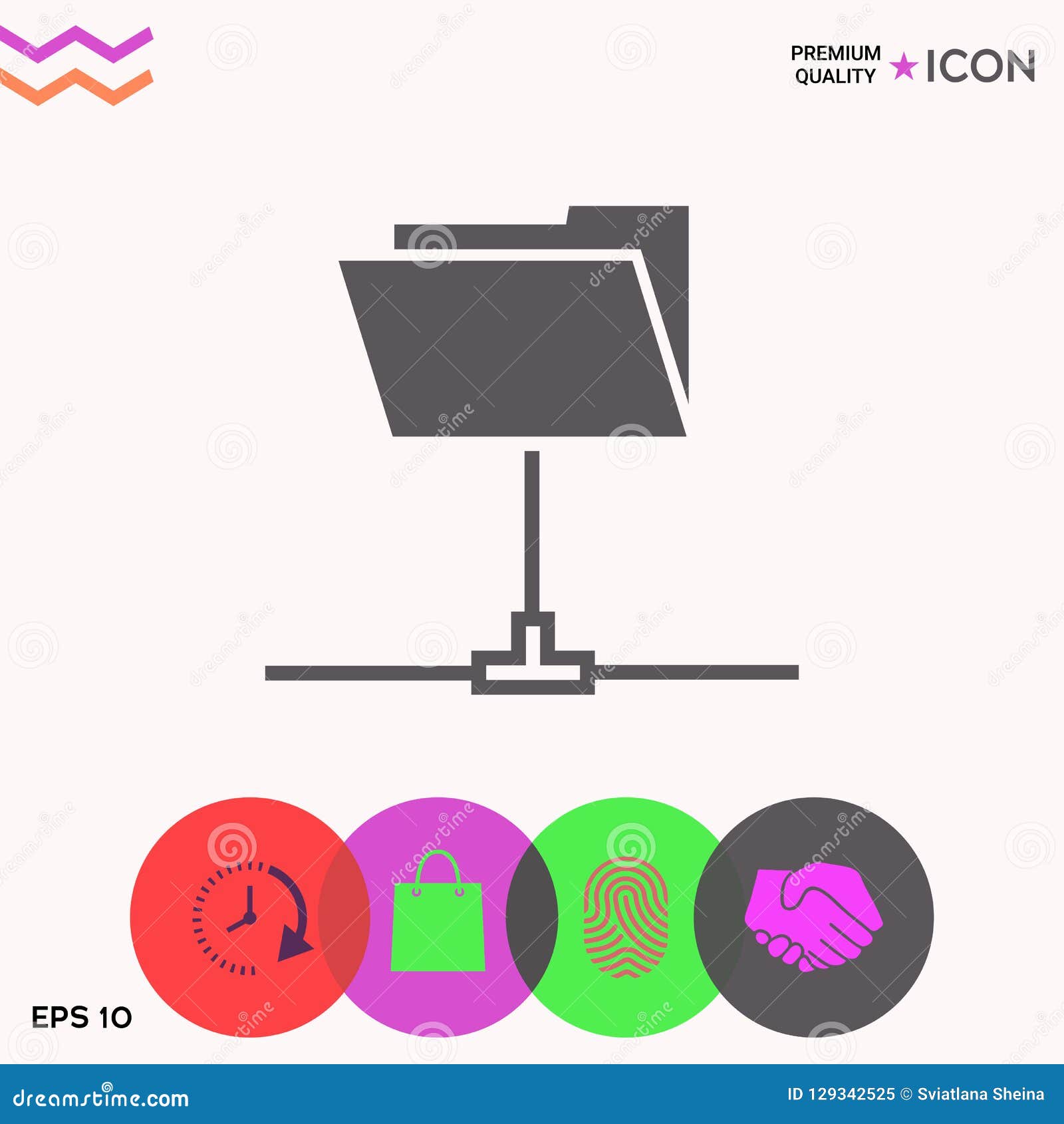 Folder sharing icon stock vector. Illustration of organize - 129342525