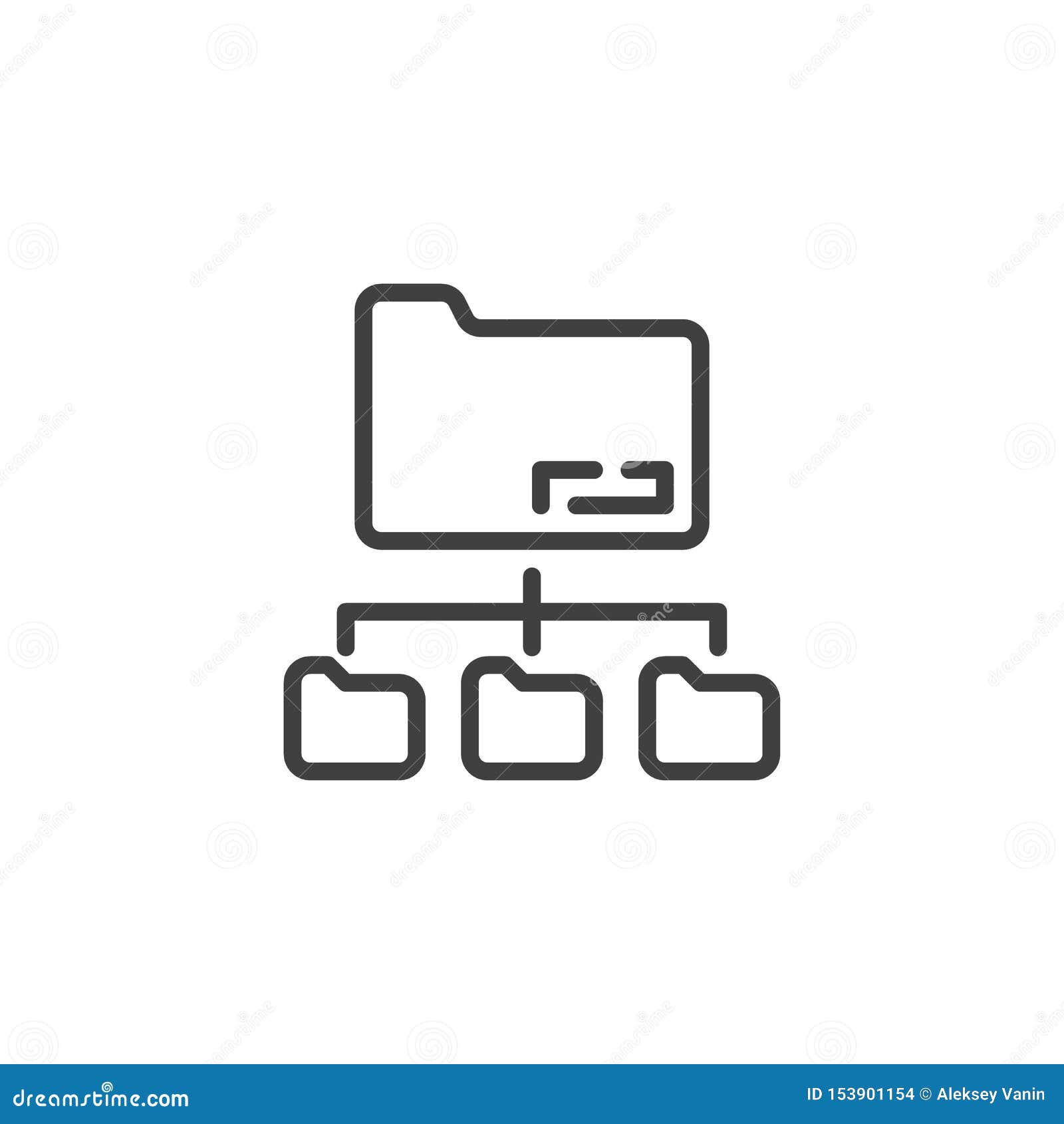 Folder Sharing line icon stock vector. Illustration of logo - 153901154