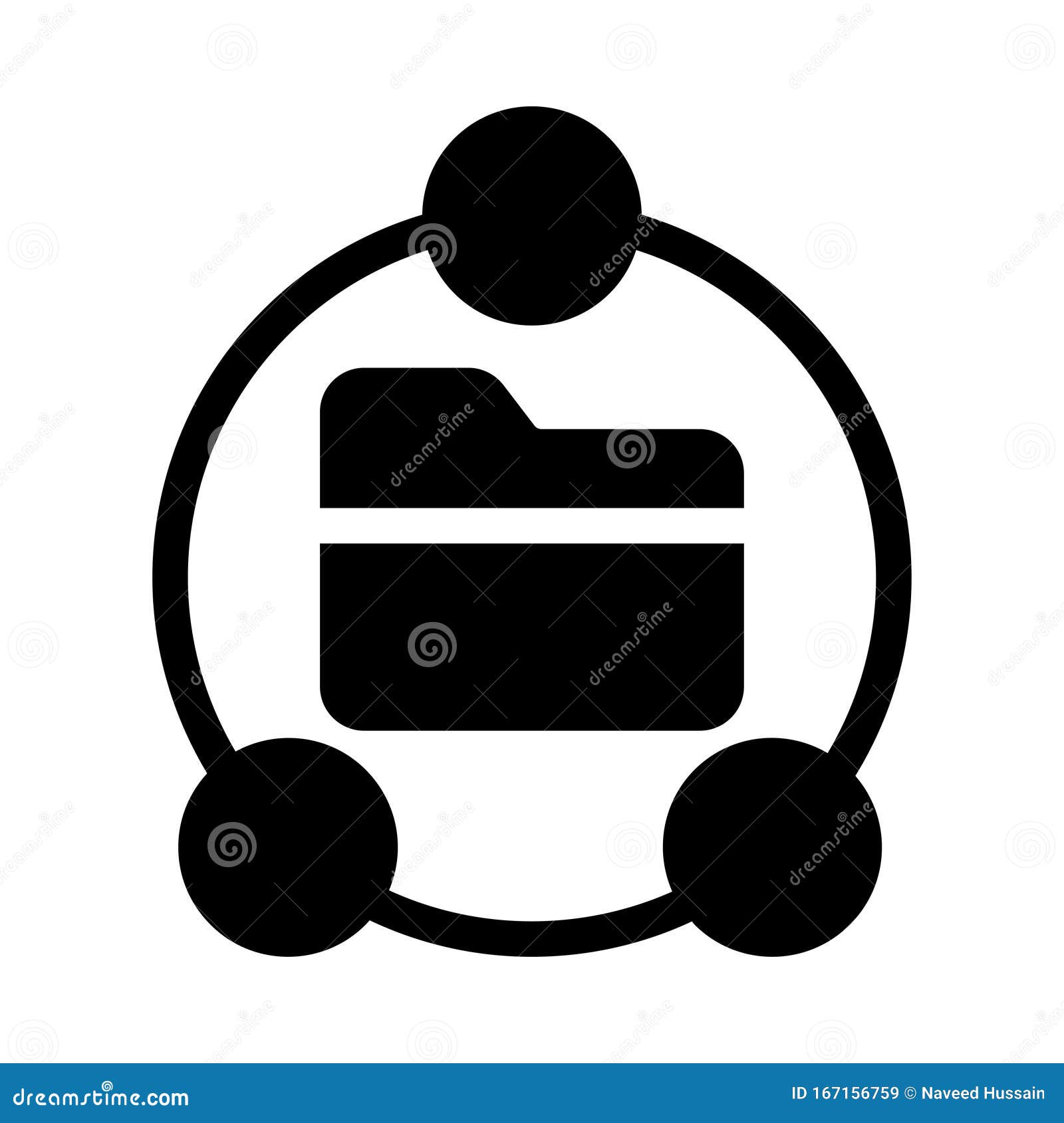 Folder Sharing Vector Glyph Flat Icon Stock Illustration - Illustration ...