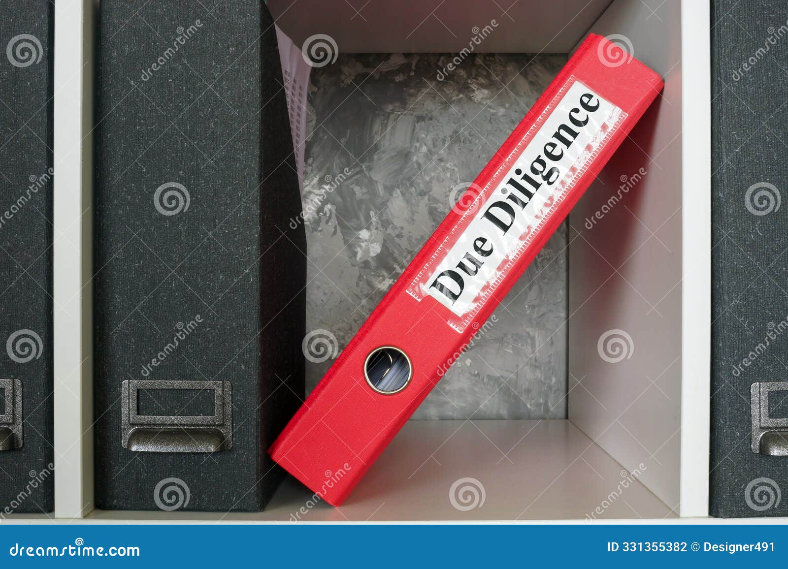 Folder on a Shelf with a Due Diligence Label. Stock Photo - Image of ...