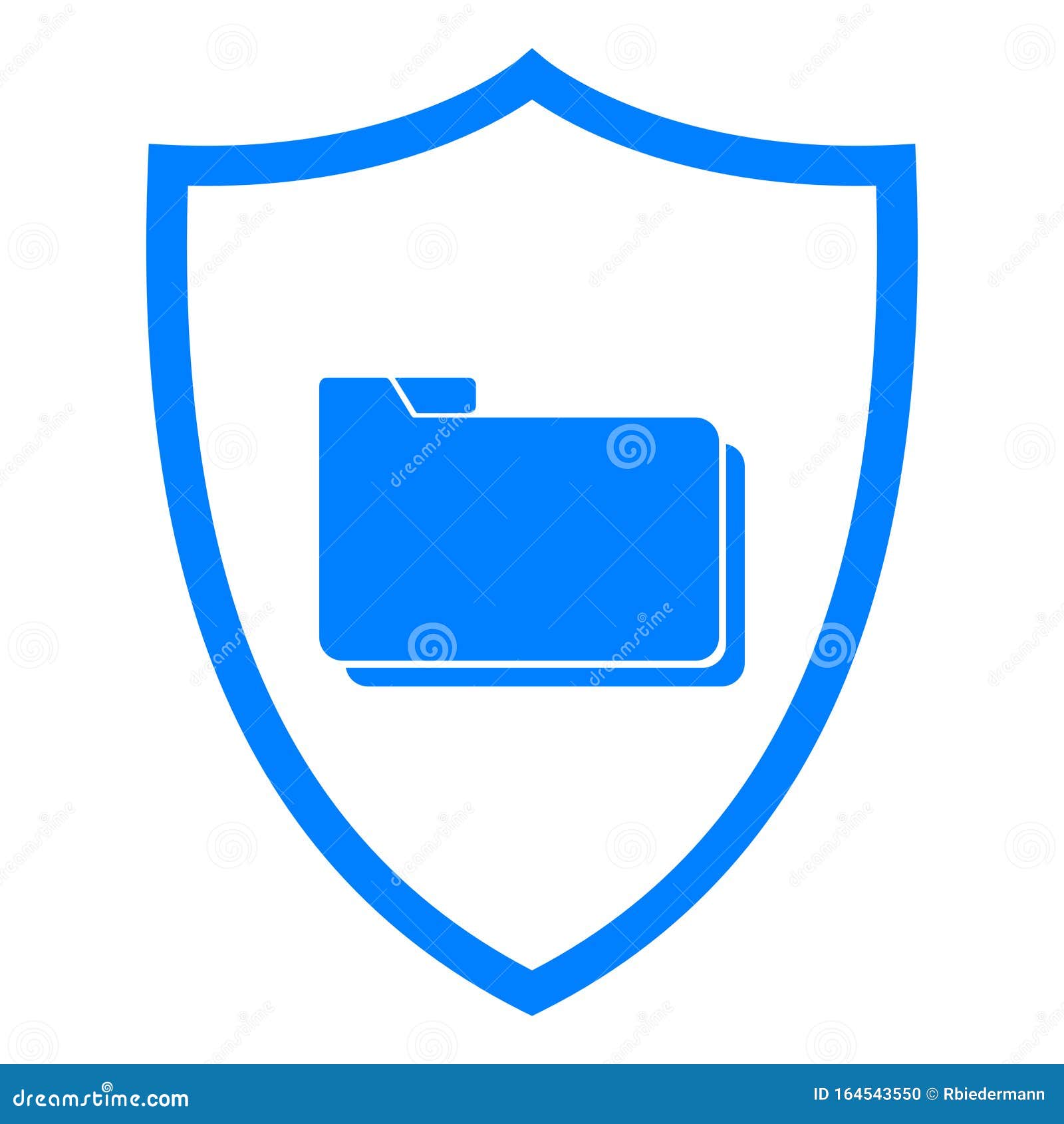 Folder and shield stock vector. Illustration of shield - 164543550
