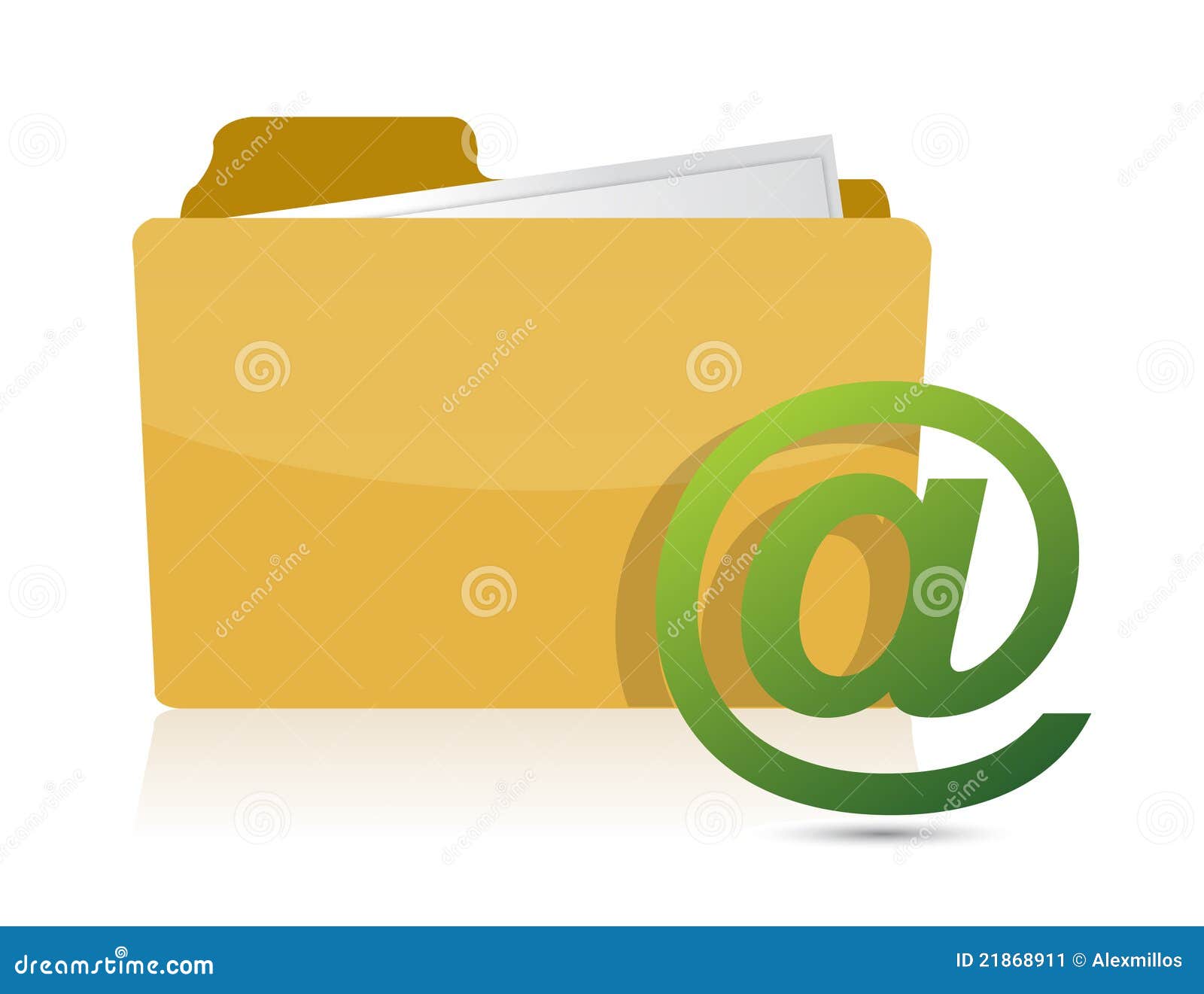Folder and at Sign Illustration Stock Vector - Illustration of ...