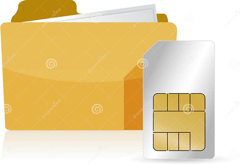 Folder and sim card stock illustration. Illustration of project - 27930747
