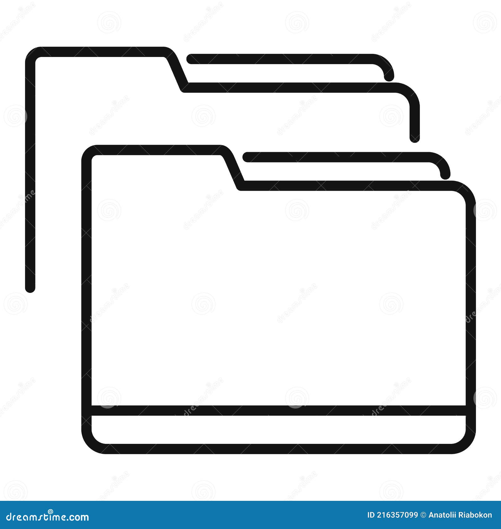 Folder Stack Icon, Outline Style Stock Vector - Illustration of ...