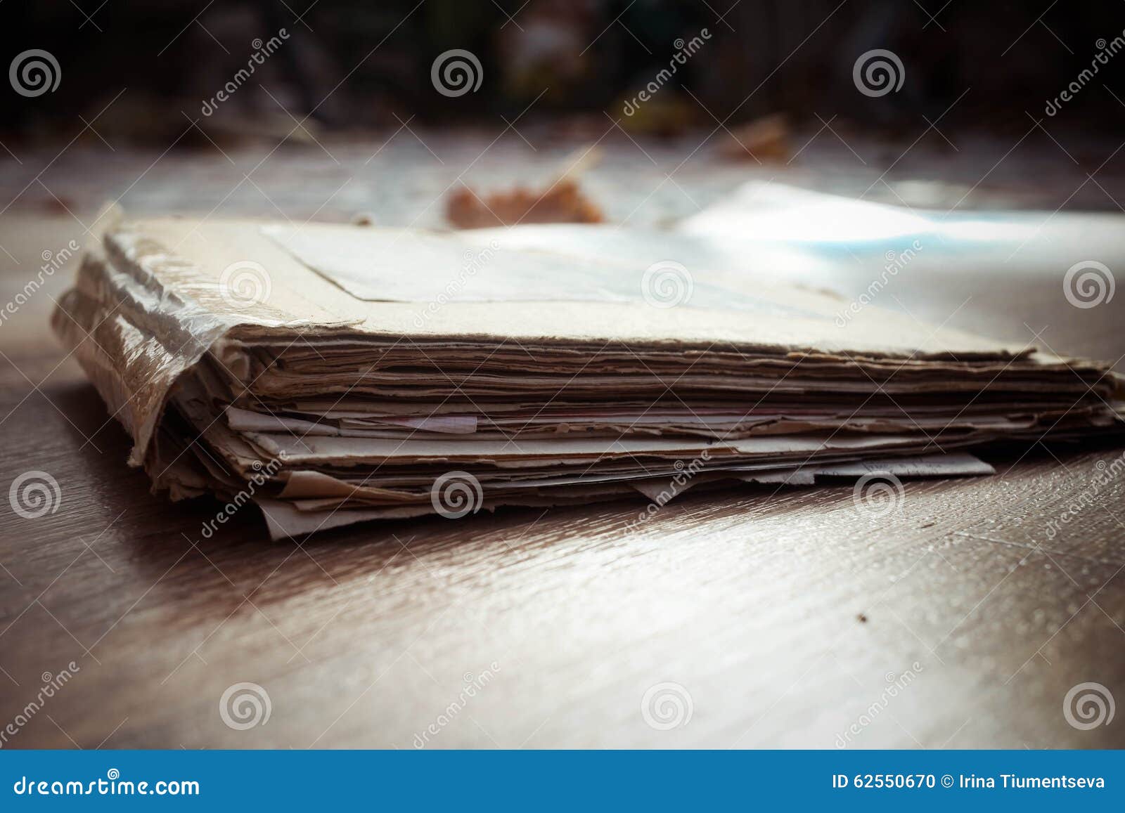 Folder with Stack of Old Papers Stock Photo - Image of blot, file: 62550670