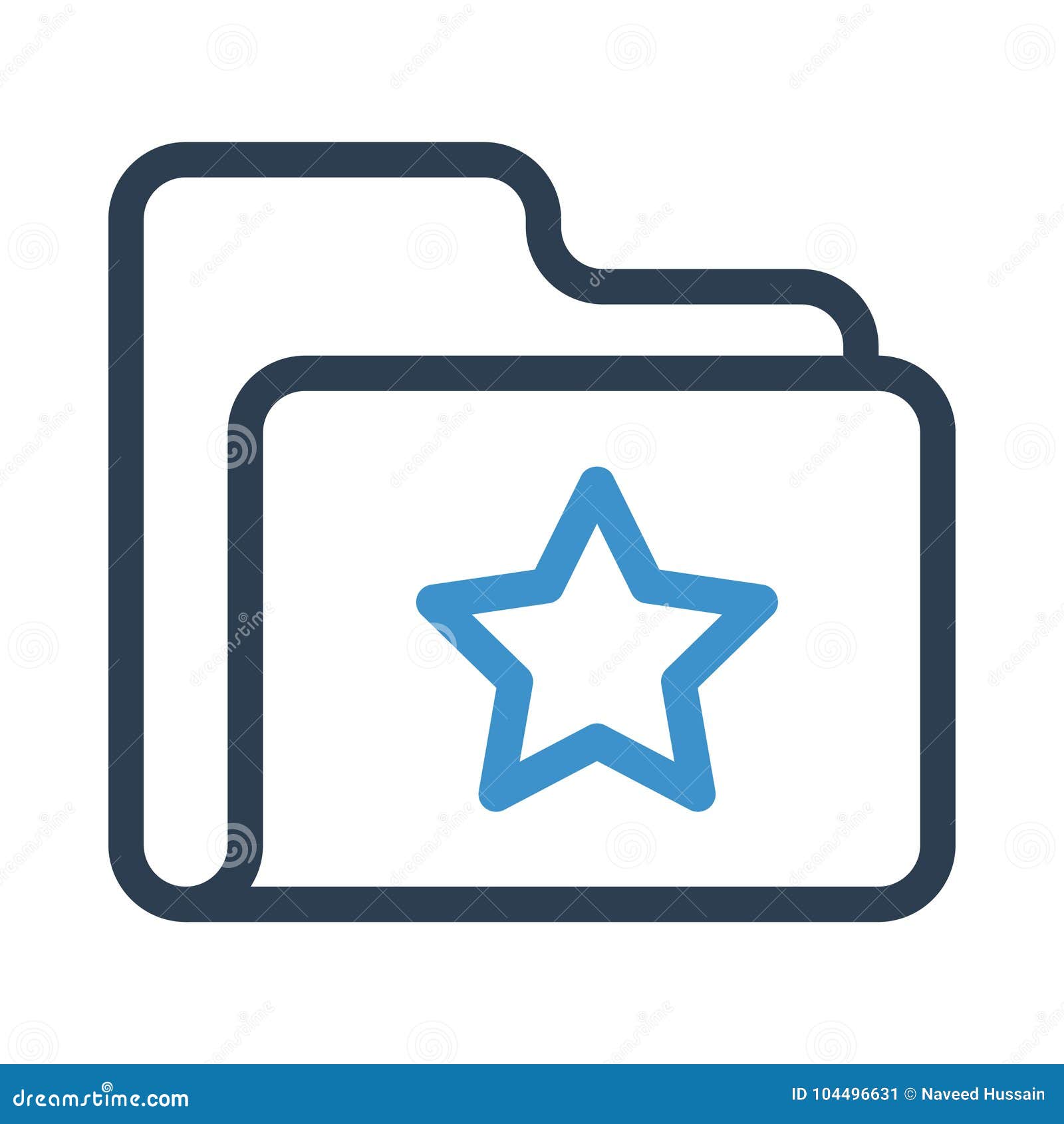 Folder star line icon stock illustration. Illustration of idea - 104496631