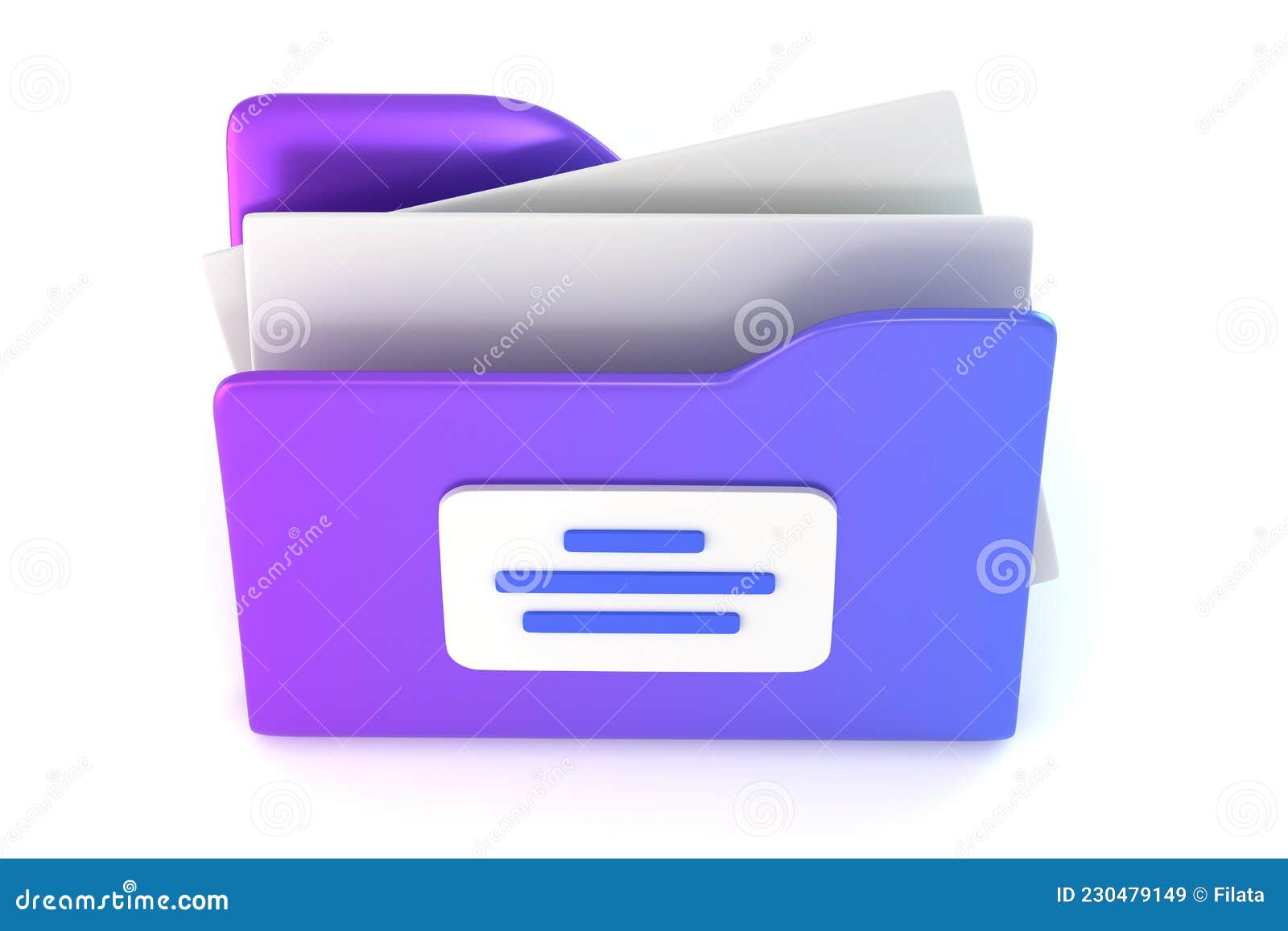 Folder for Storage Documents Top View 3D Render Stock Illustration ...