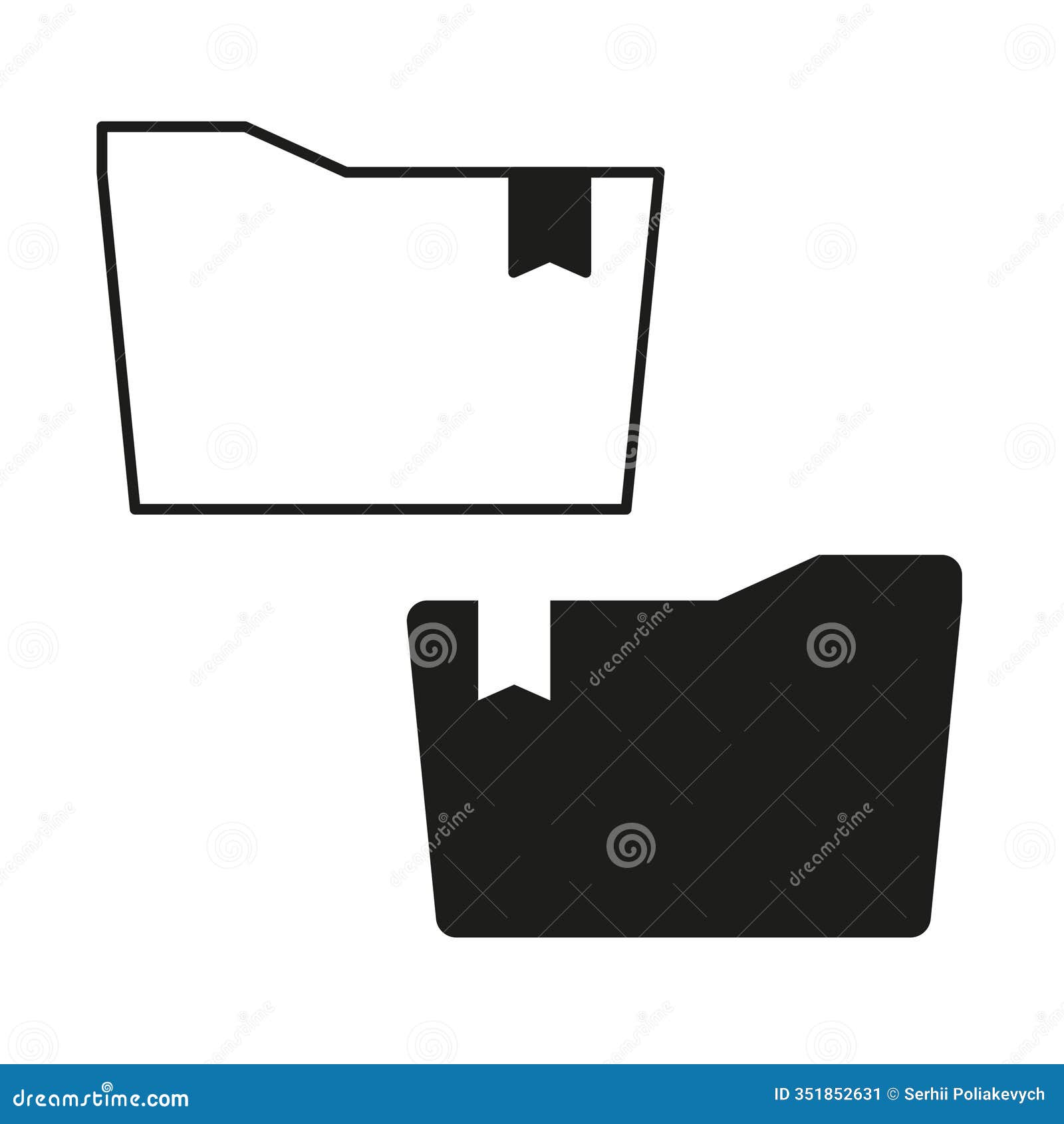 Folder Symbol Icon. Black And White Shape. File Storage Vector. Minimal ...