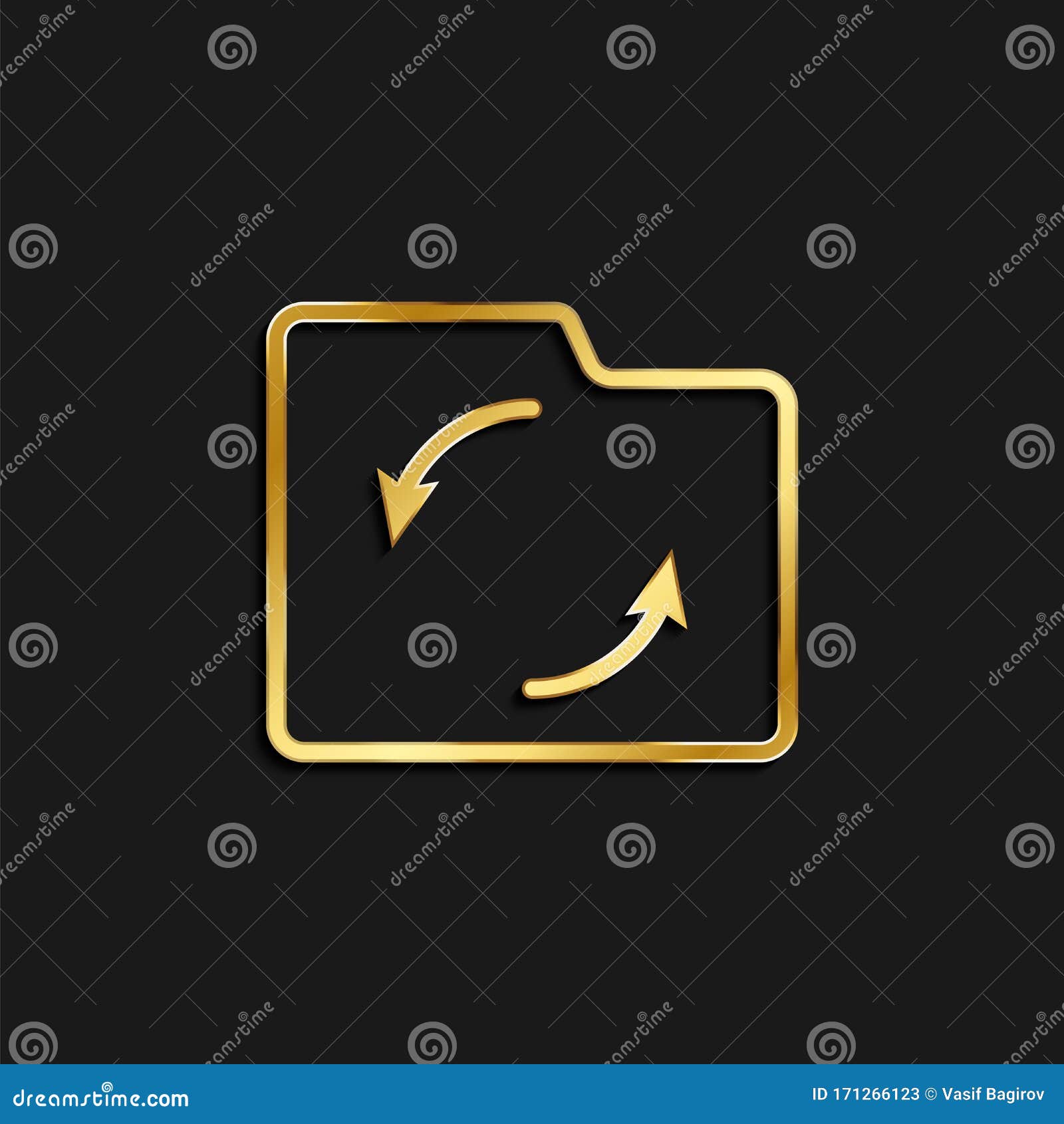Folder Sync Icon Black Line Art Vector Logo | CartoonDealer.com #330201310