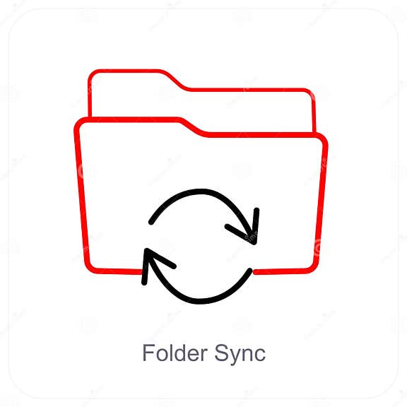 Folder Sync and Folder Icon Concept Stock Illustration - Illustration ...