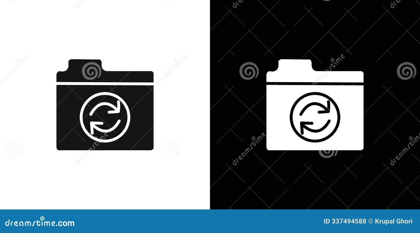 Folder Sync Icon Flat Line Illustration Stock Vector - Illustration of ...