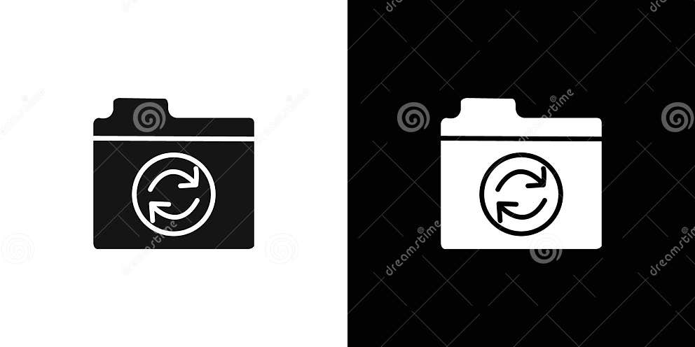 Folder Sync Icon Flat Line Illustration Stock Vector - Illustration of ...