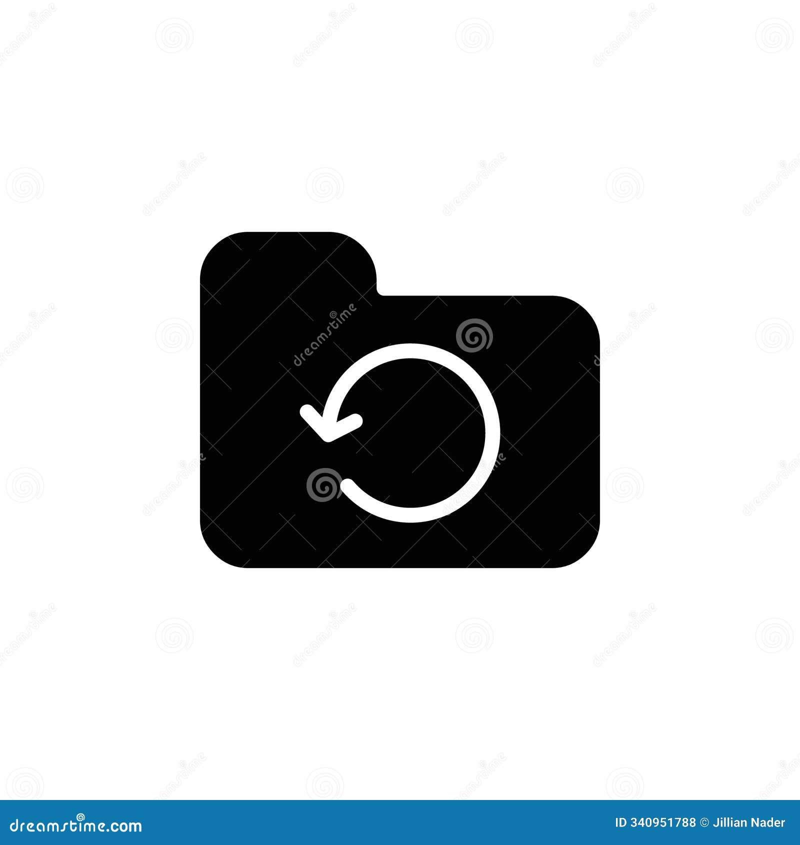 Folder Sync Icon Black And White Vector Outline Sign | CartoonDealer ...