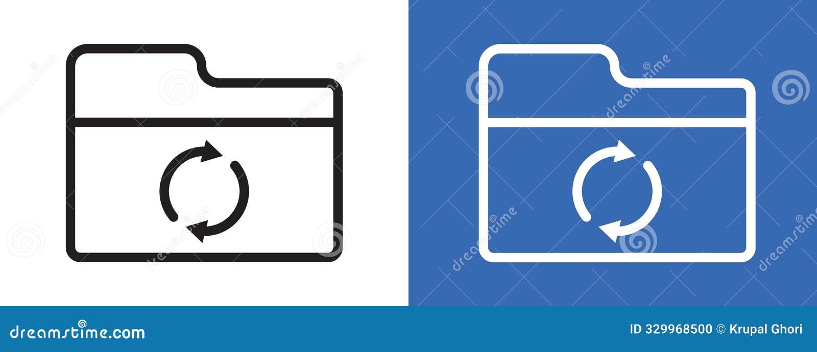 Folder Sync Logo Sign Set Vector Outline Stock Illustration ...