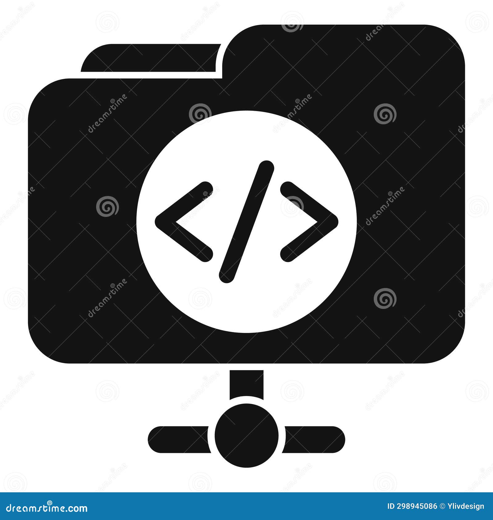 Folder System Api Icon Simple Vector. Gear Hosting Stock Vector - Illustration of computer ...