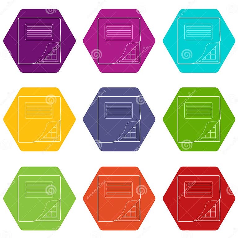 Folder with Table Excel Icons Set 9 Vector Stock Vector - Illustration ...