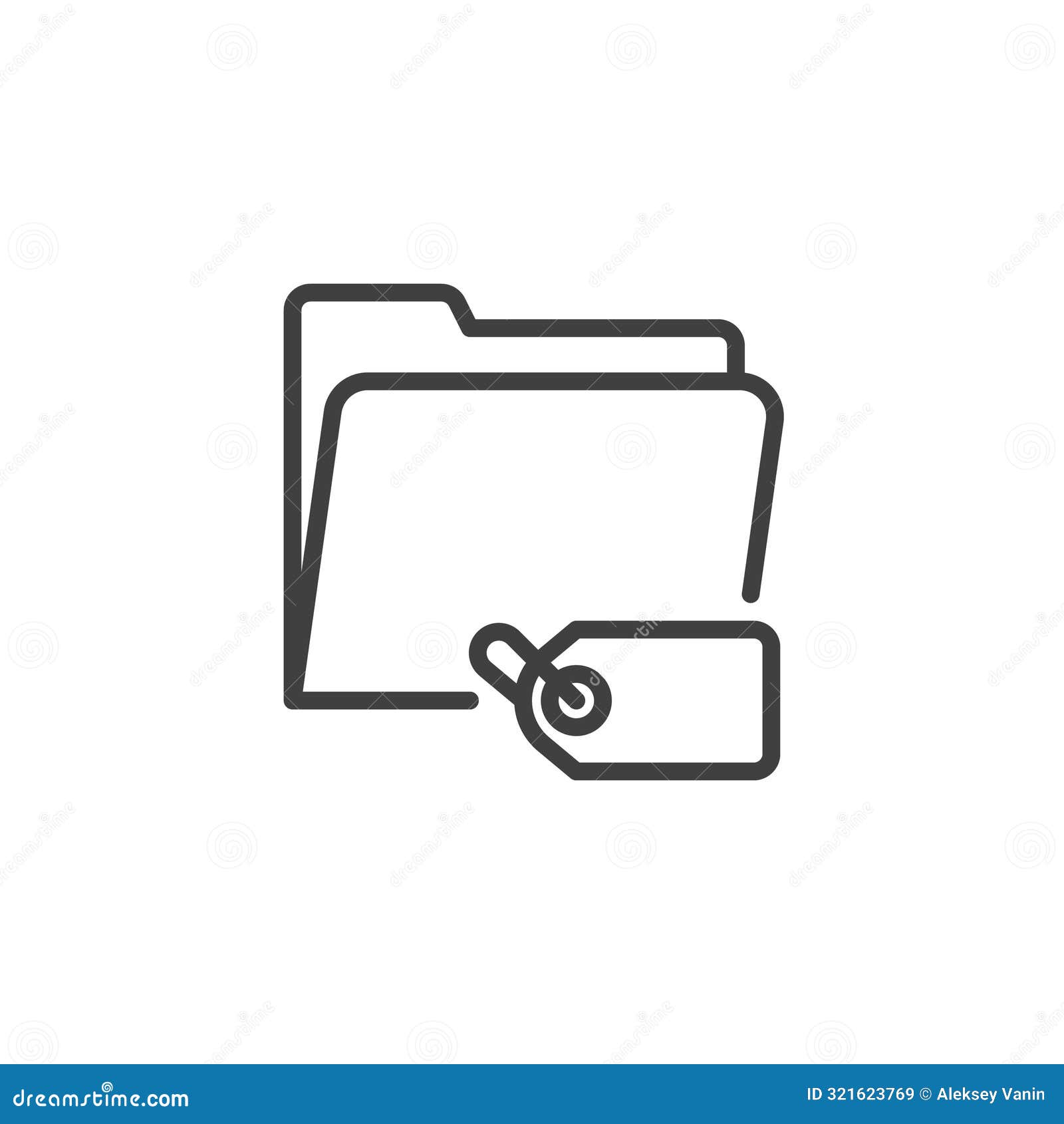 Folder Tagging line icon stock illustration. Illustration of simple ...