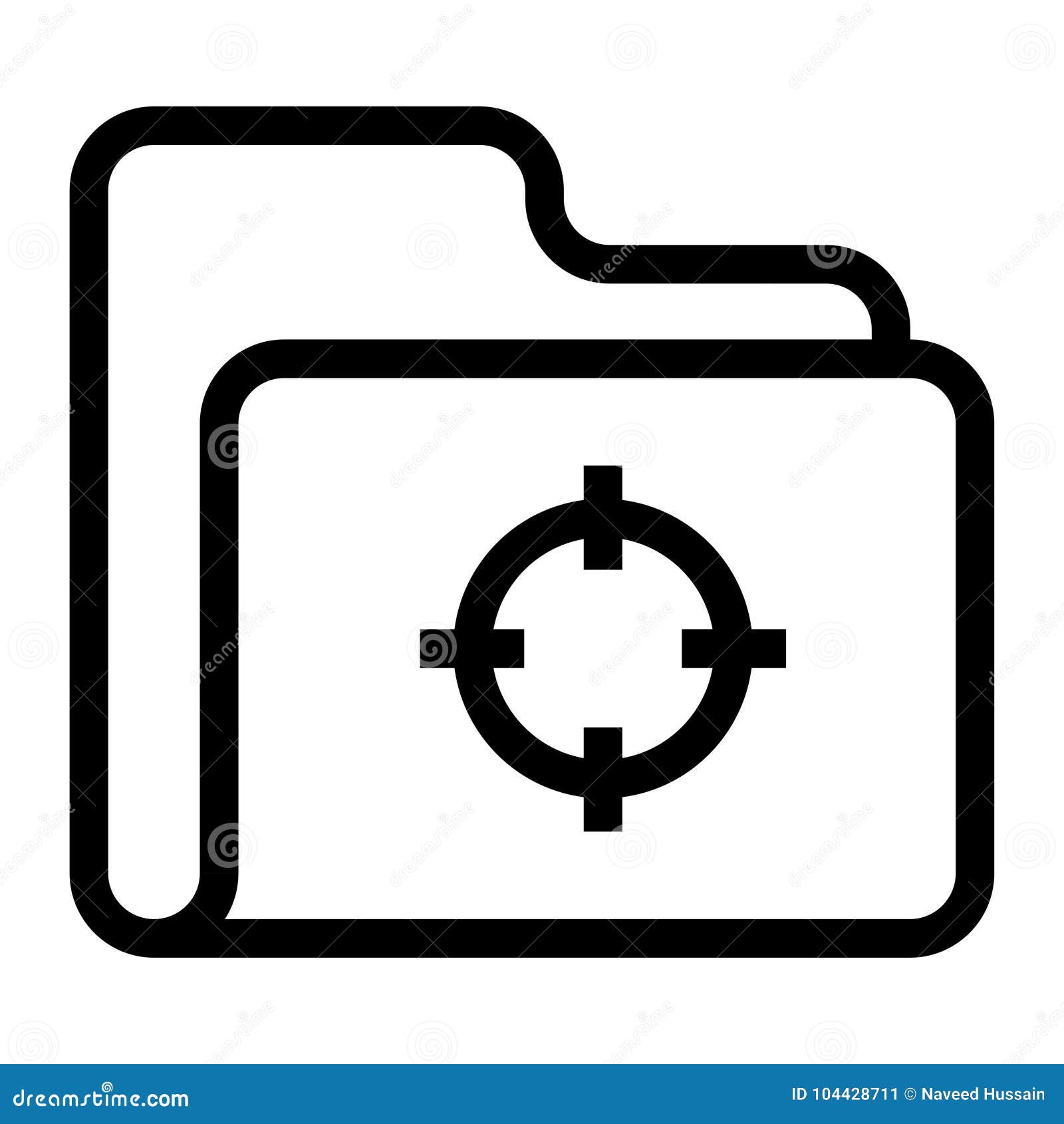 Folder target line icon stock illustration. Illustration of business ...
