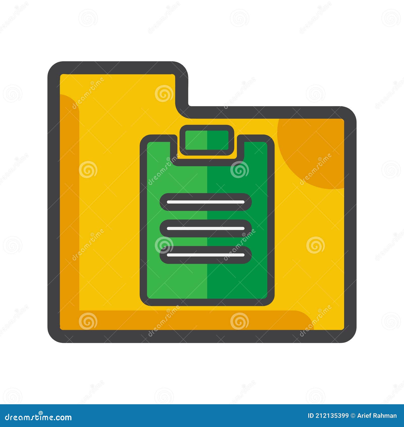 Folder with Task Icon. Folder Illustration. Flat Vector Icon. Can Use ...