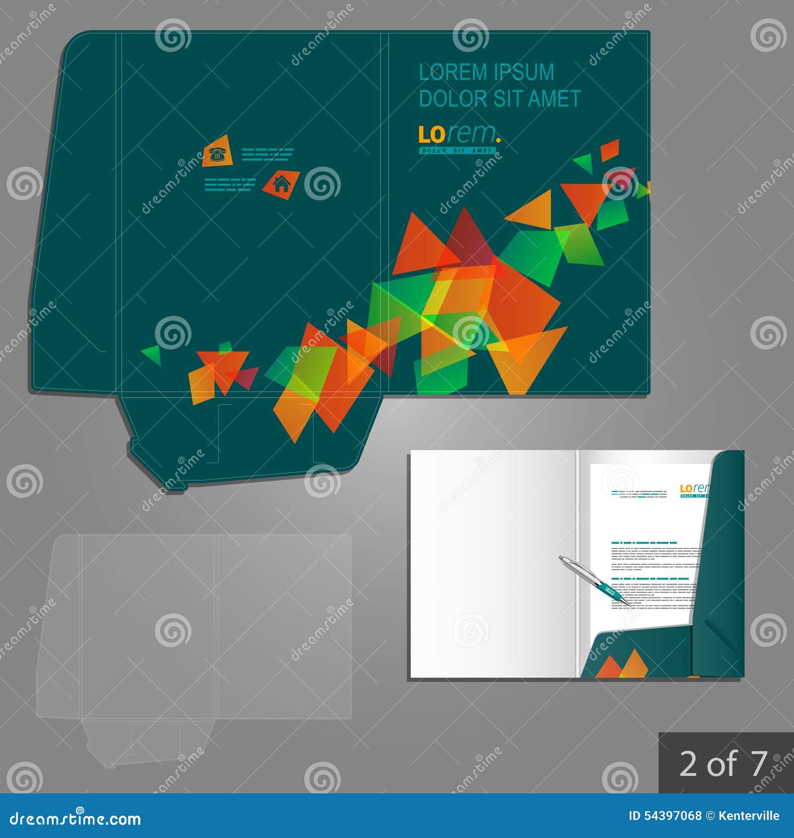 Folder template design stock vector. Illustration of blue - 54397068
