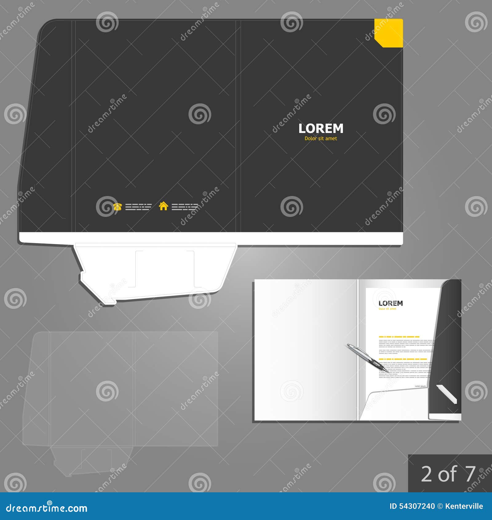 Folder template design stock vector. Illustration of vector - 54307240