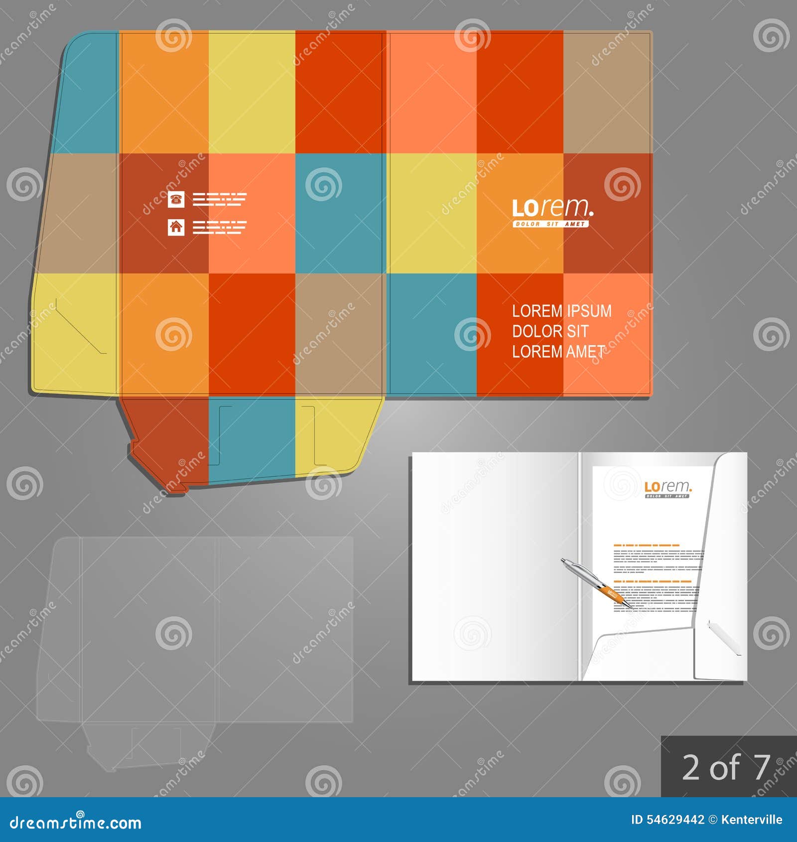 Folder template design stock vector. Illustration of editable - 54629442