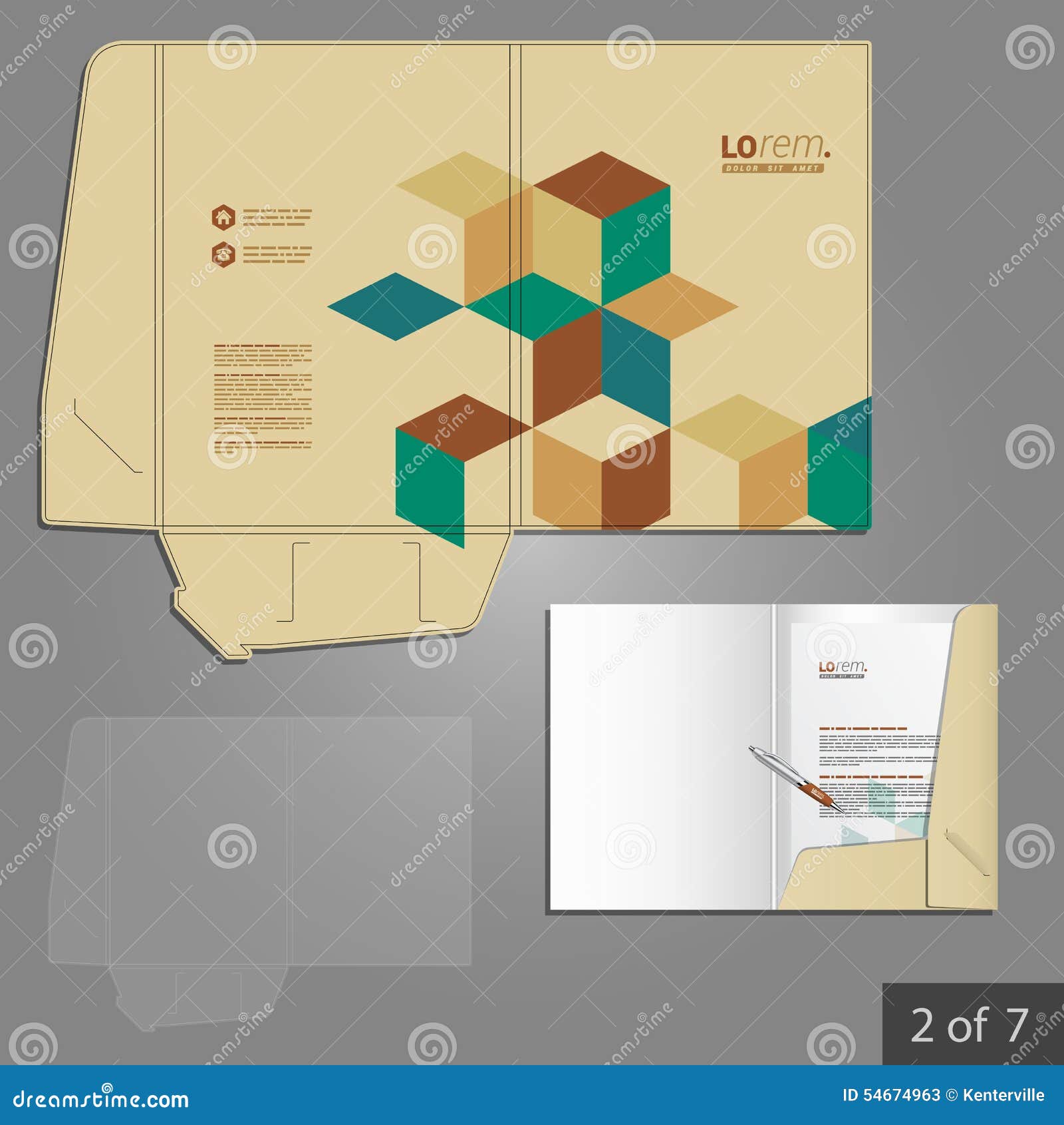 Folder template design stock vector. Illustration of mock - 54674963