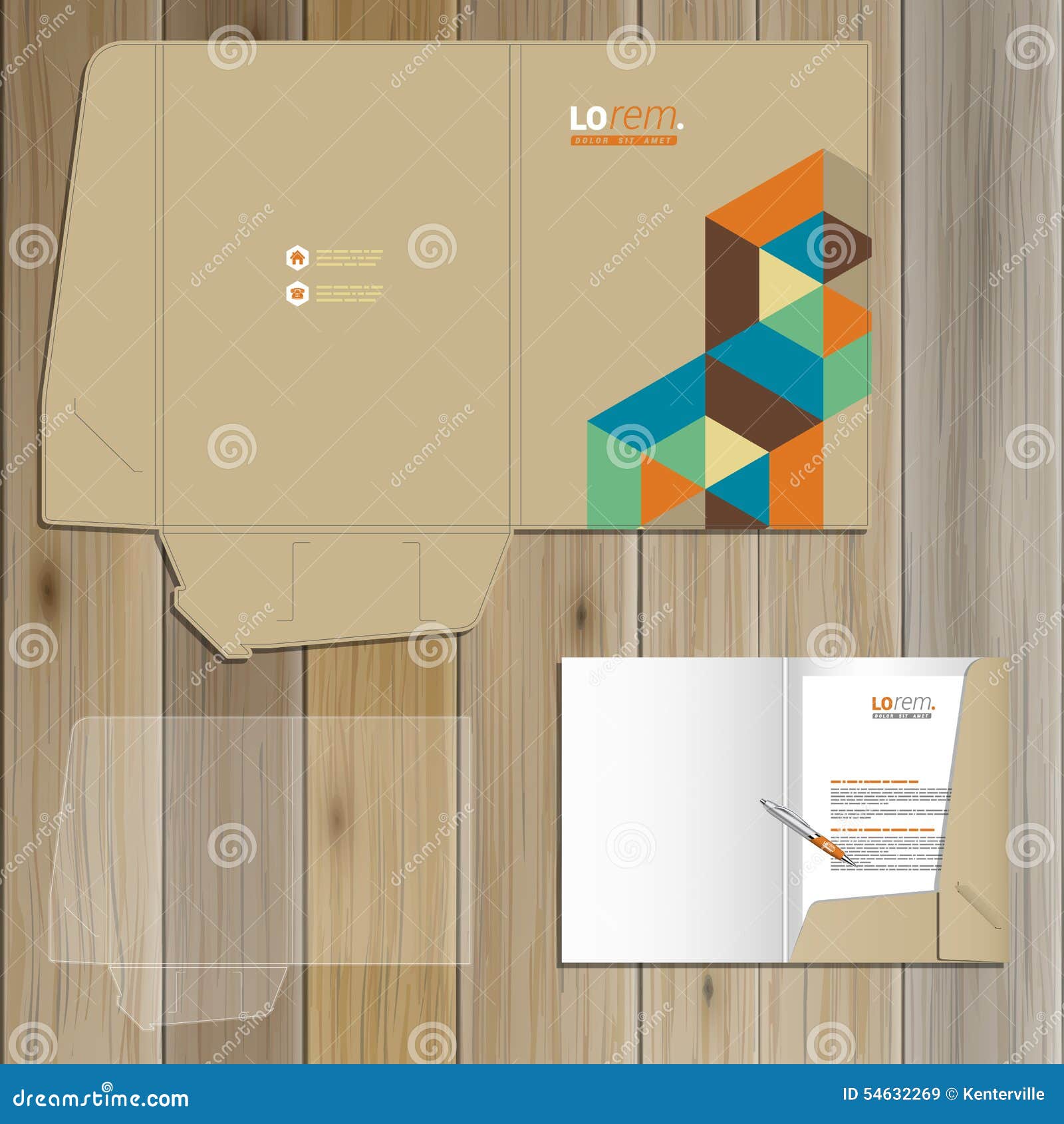 Folder template design stock vector. Illustration of cube - 54632269