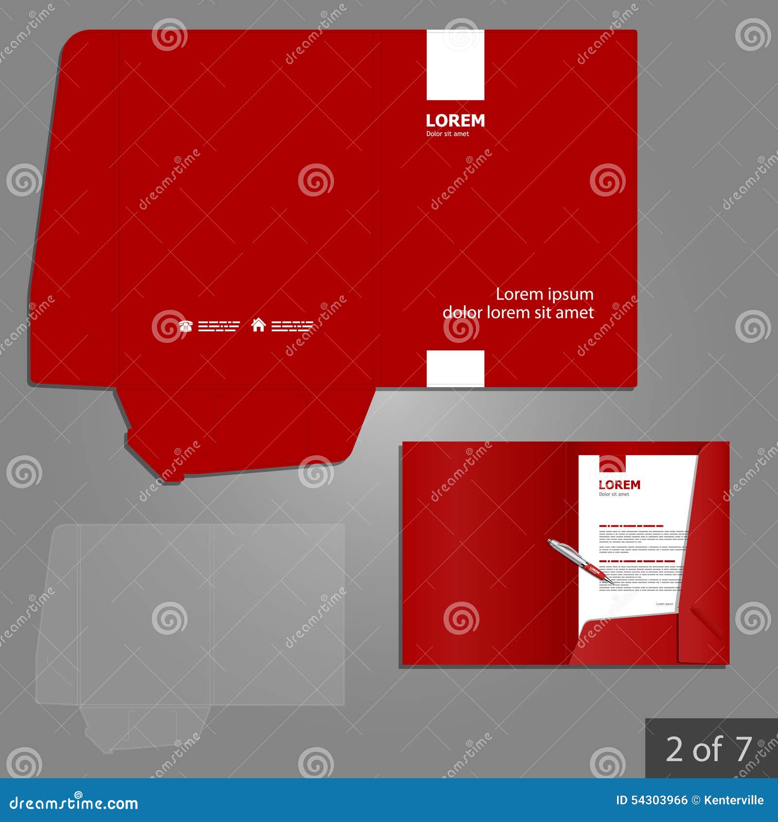 Folder Template. Vector With Die Cut / Laser Cut Layers. Two Side ...
