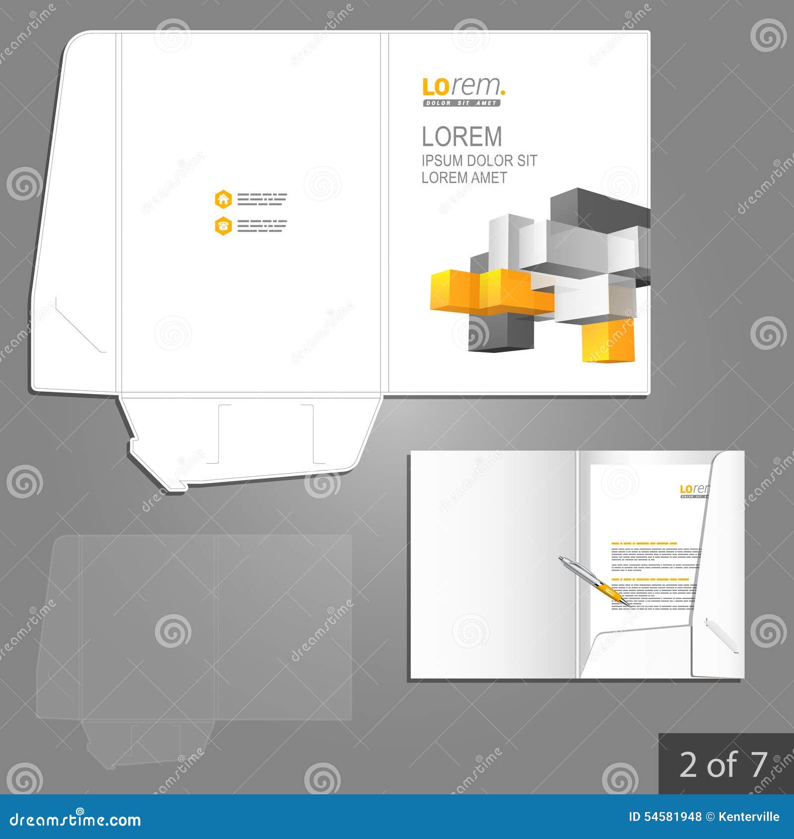 Folder template design stock vector. Illustration of building - 54581948