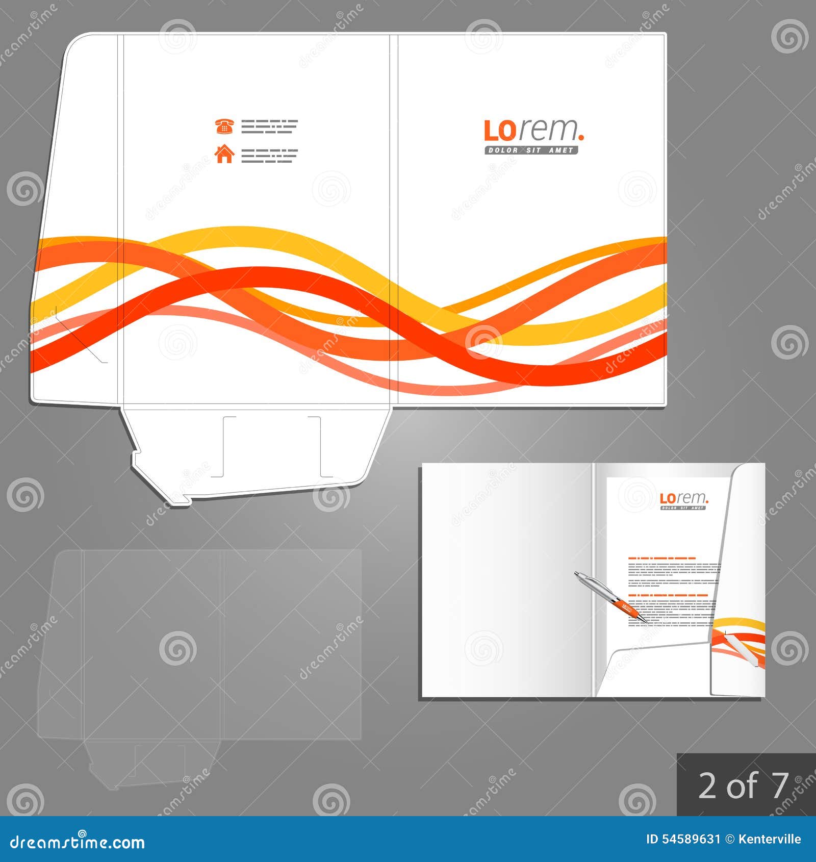 Folder template design stock vector. Illustration of vector - 54589631
